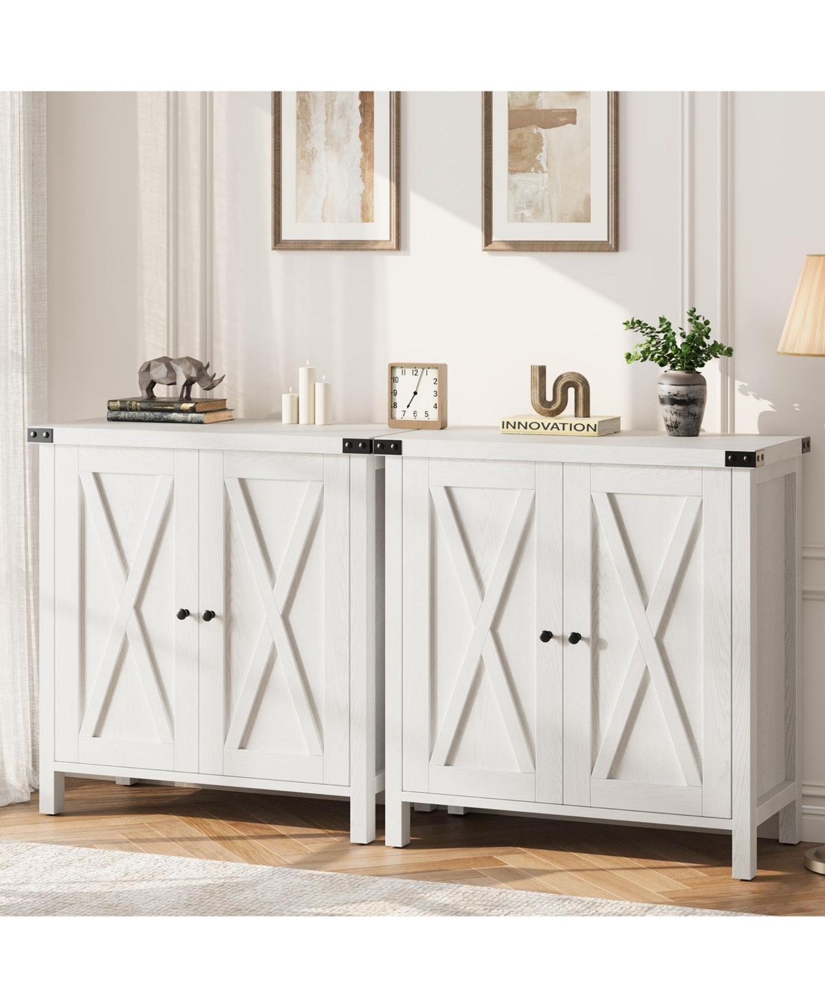 Click here for homfan Farmhouse Entryway Storage Cabinet Set  2 P... prices