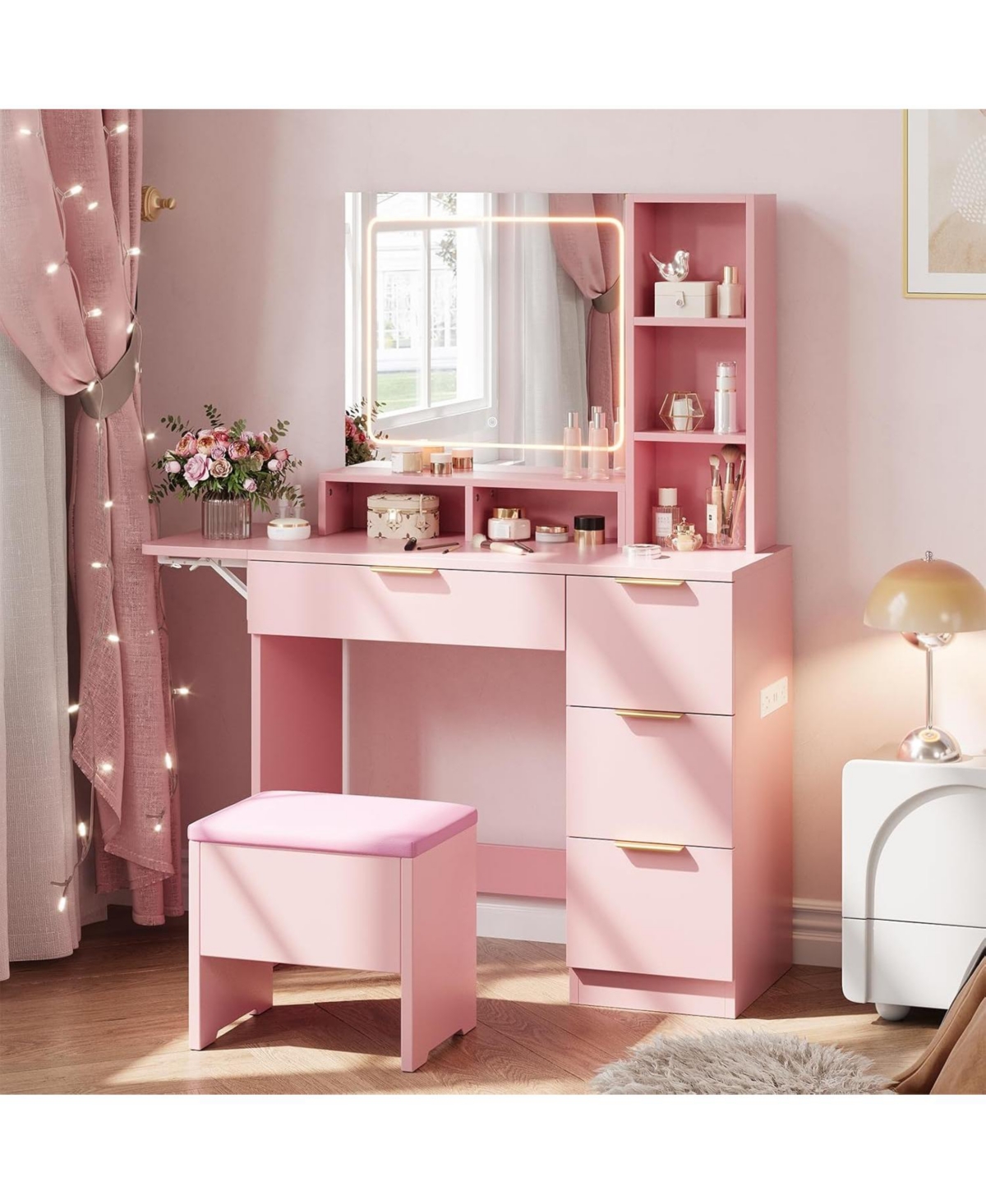 Click here for homfan Vanity with Lighted Mirror and Power Outlet... prices