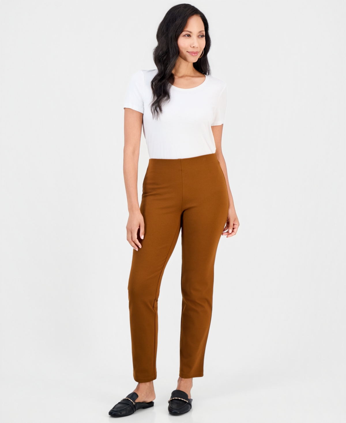 Click here for Jm Collection Petite Pull-On Ponte-Knit Pants  Cre... prices