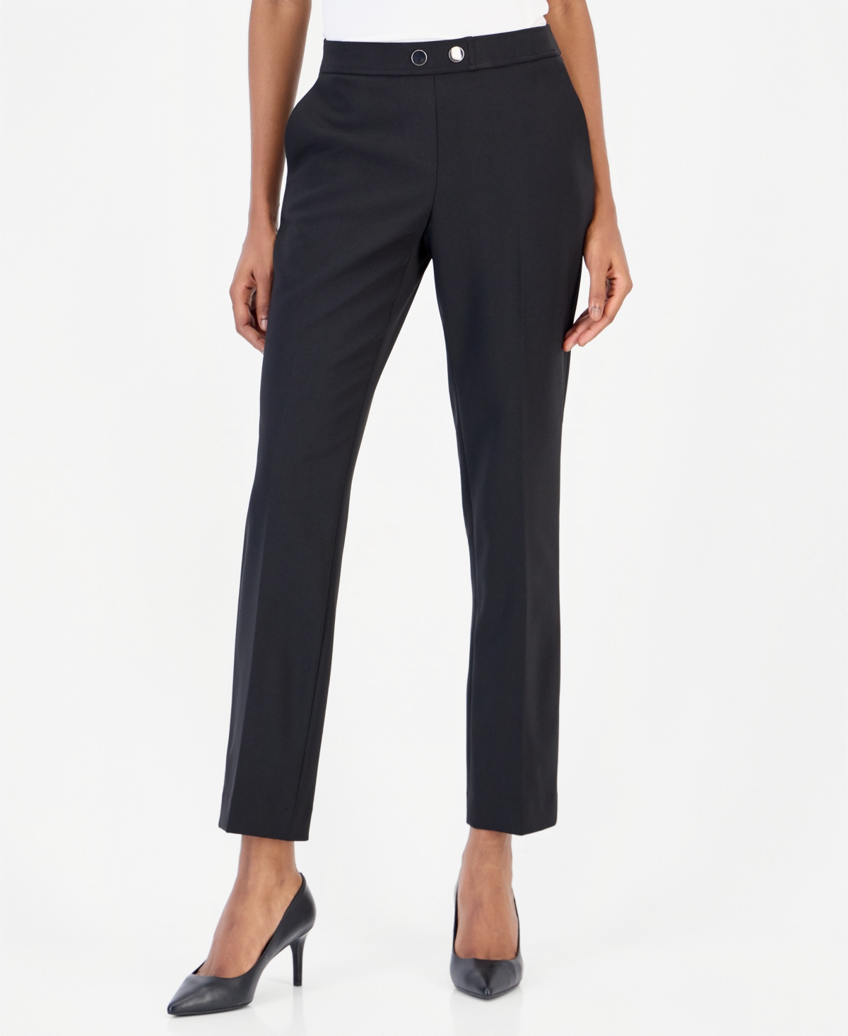 Click here for Anne Klein Womens Mid-Rise Straight-Leg Pants - An... prices
