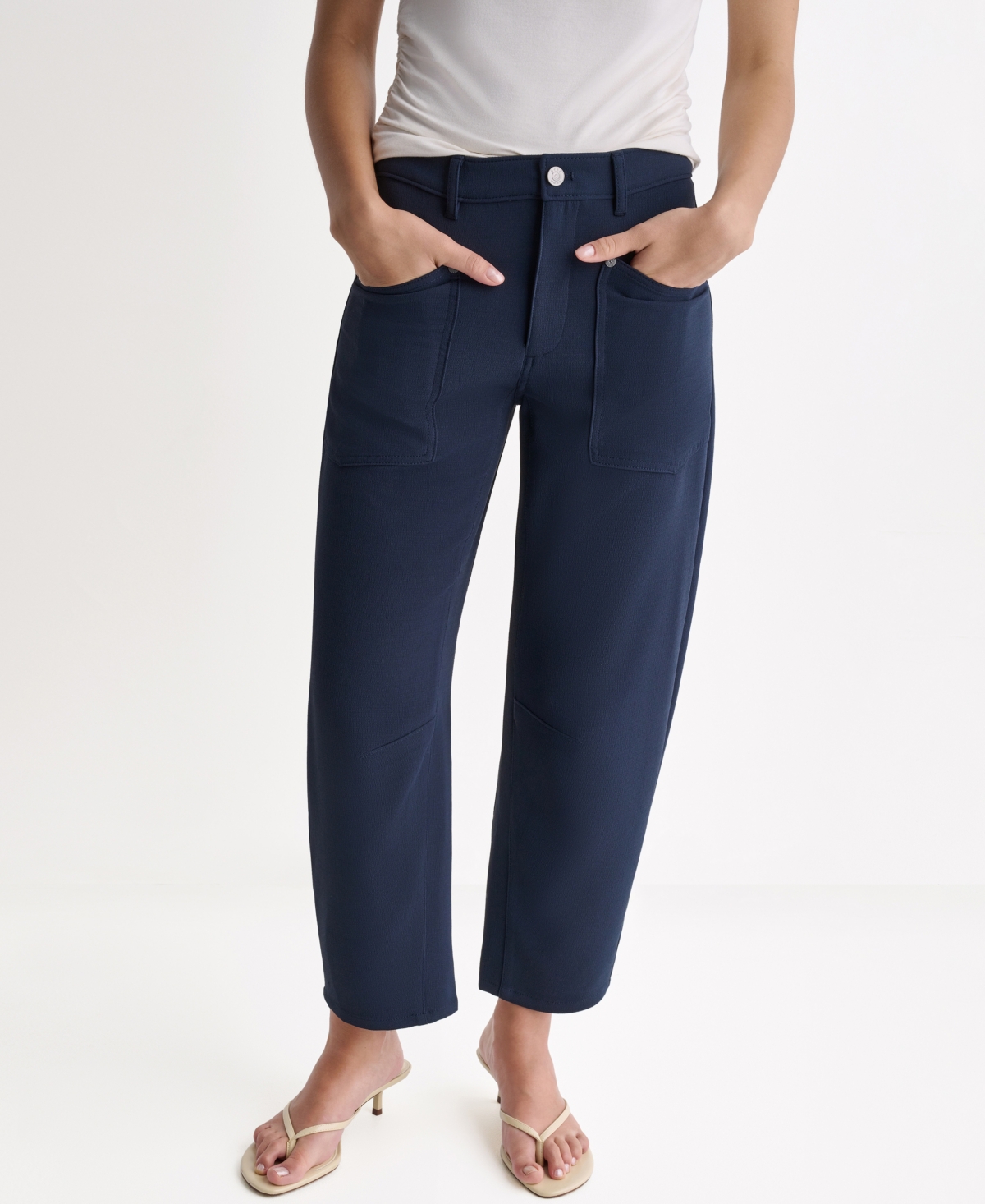 Click here for Bcbg Womens Soft Barrel Leg Mid-Rise Pants - Deep... prices