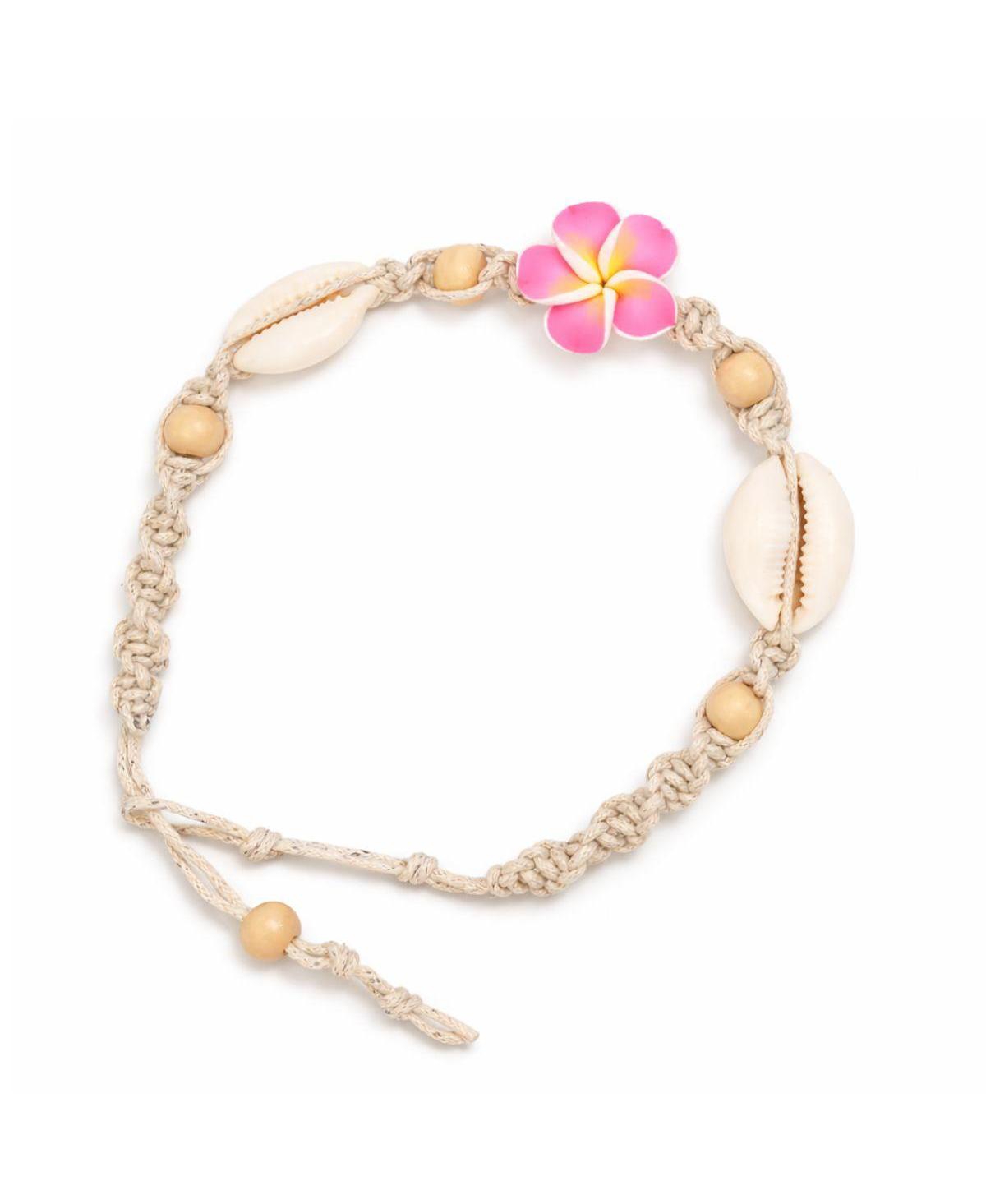 Click here for Rebl Jewelry Womens Beaded Shell Flower Anklet - P... prices