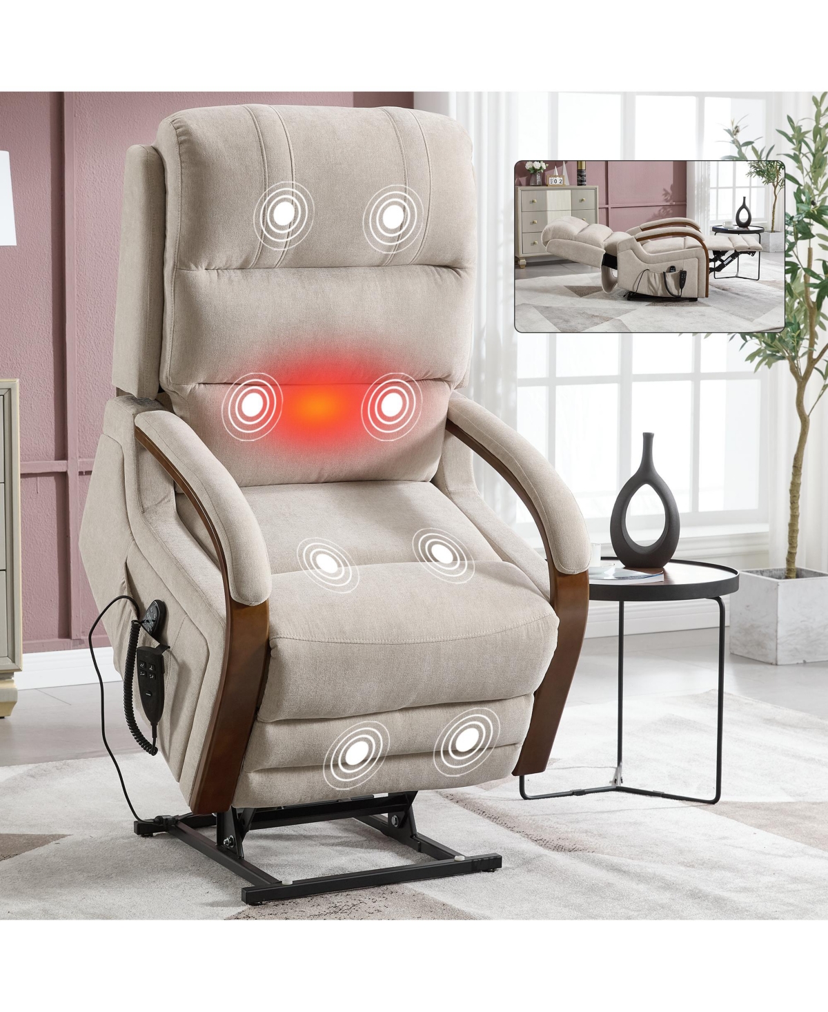 Click here for Clihome Power Chenille Lift Recliner Chair Dual Mo... prices