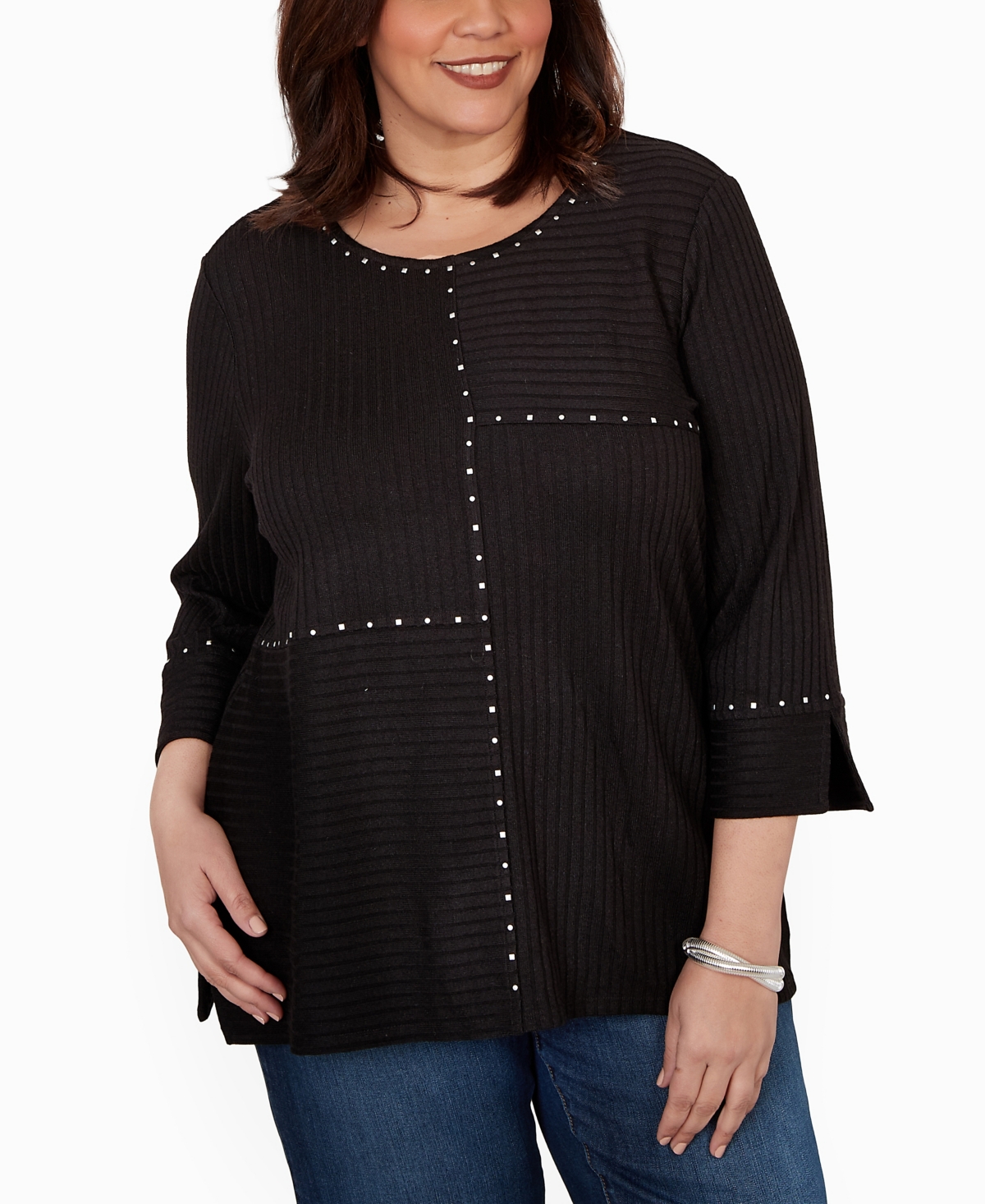 Click here for Alfred Dunner Plus Size Spliced Texture Metallic S... prices