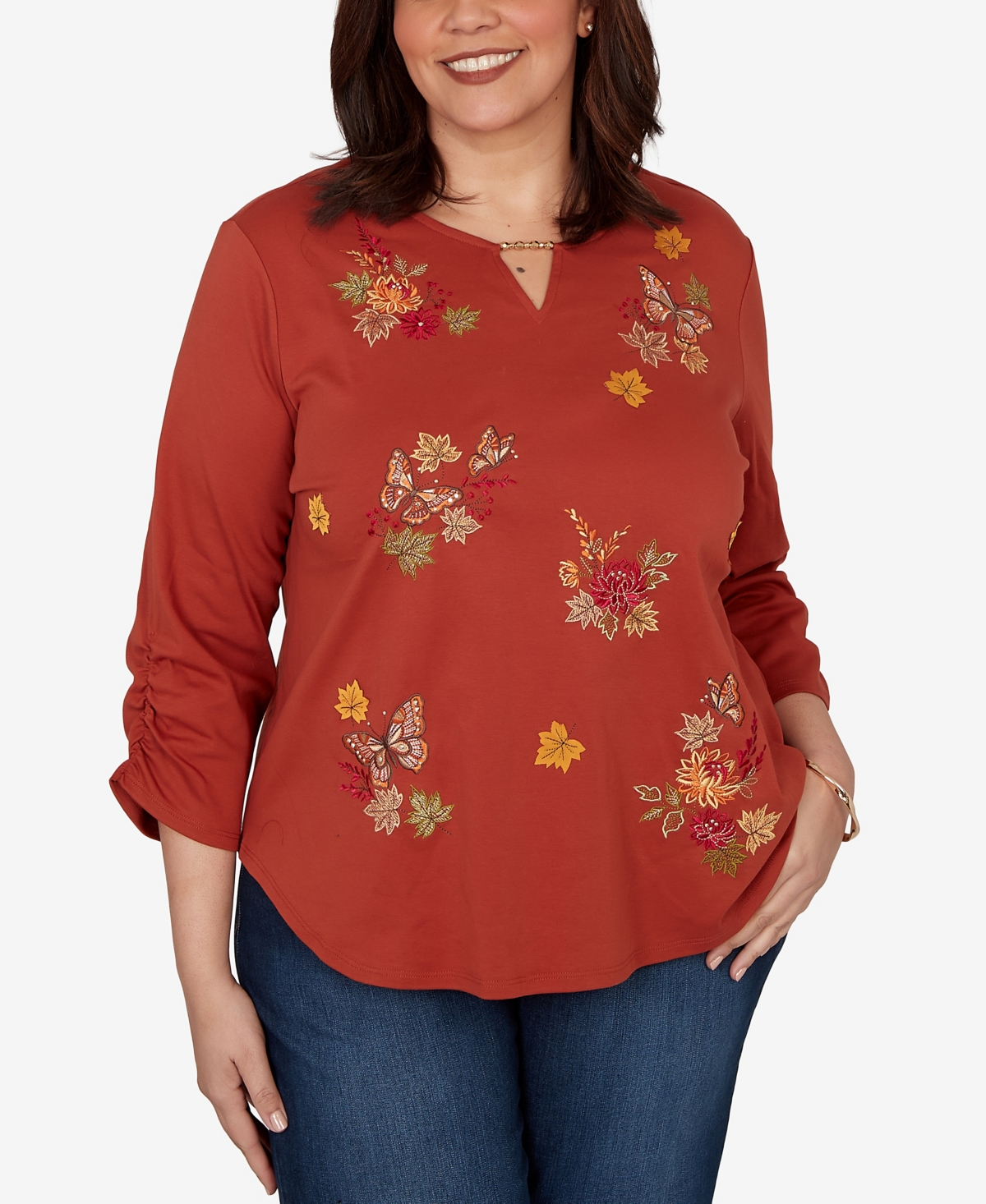Click here for Alfred Dunner Plus Size Tossed Floral Butterfly To... prices