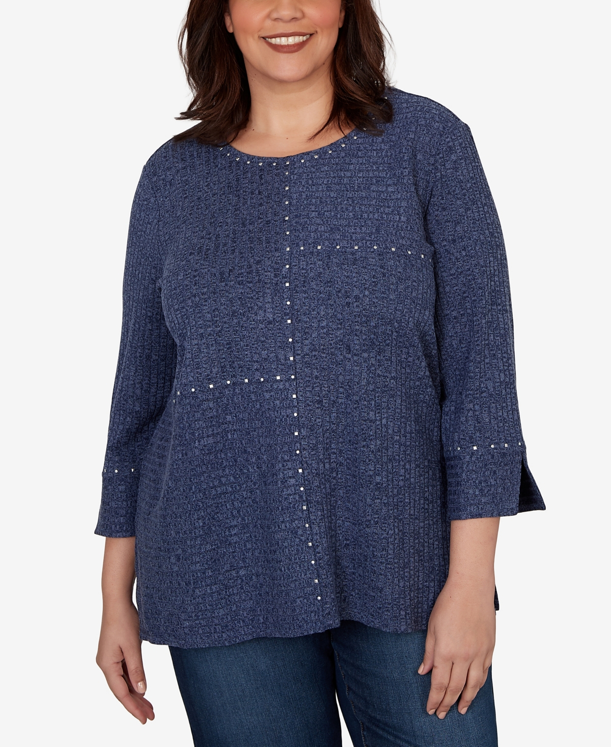Click here for Alfred Dunner Plus Size Spliced Texture Metallic S... prices