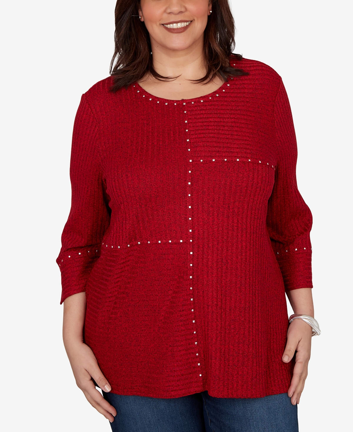 Click here for Alfred Dunner Plus Size Spliced Texture Metallic S... prices