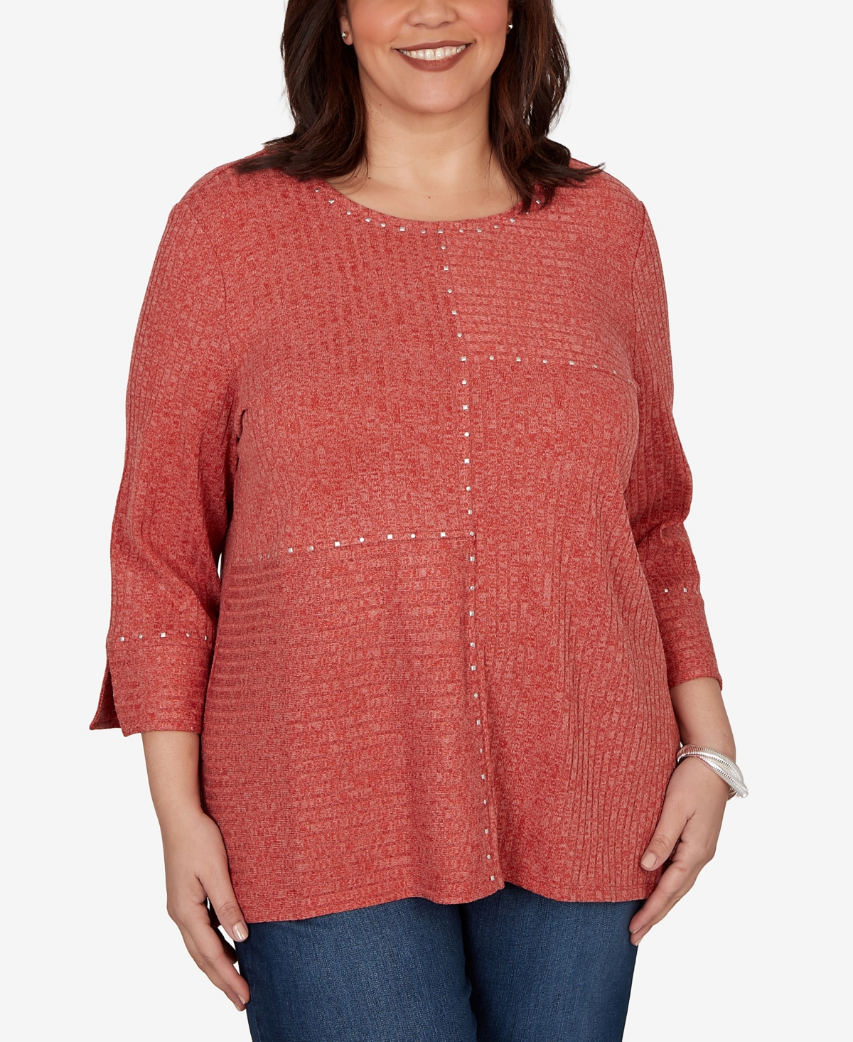 Click here for Alfred Dunner Plus Size Spliced Texture Metallic S... prices