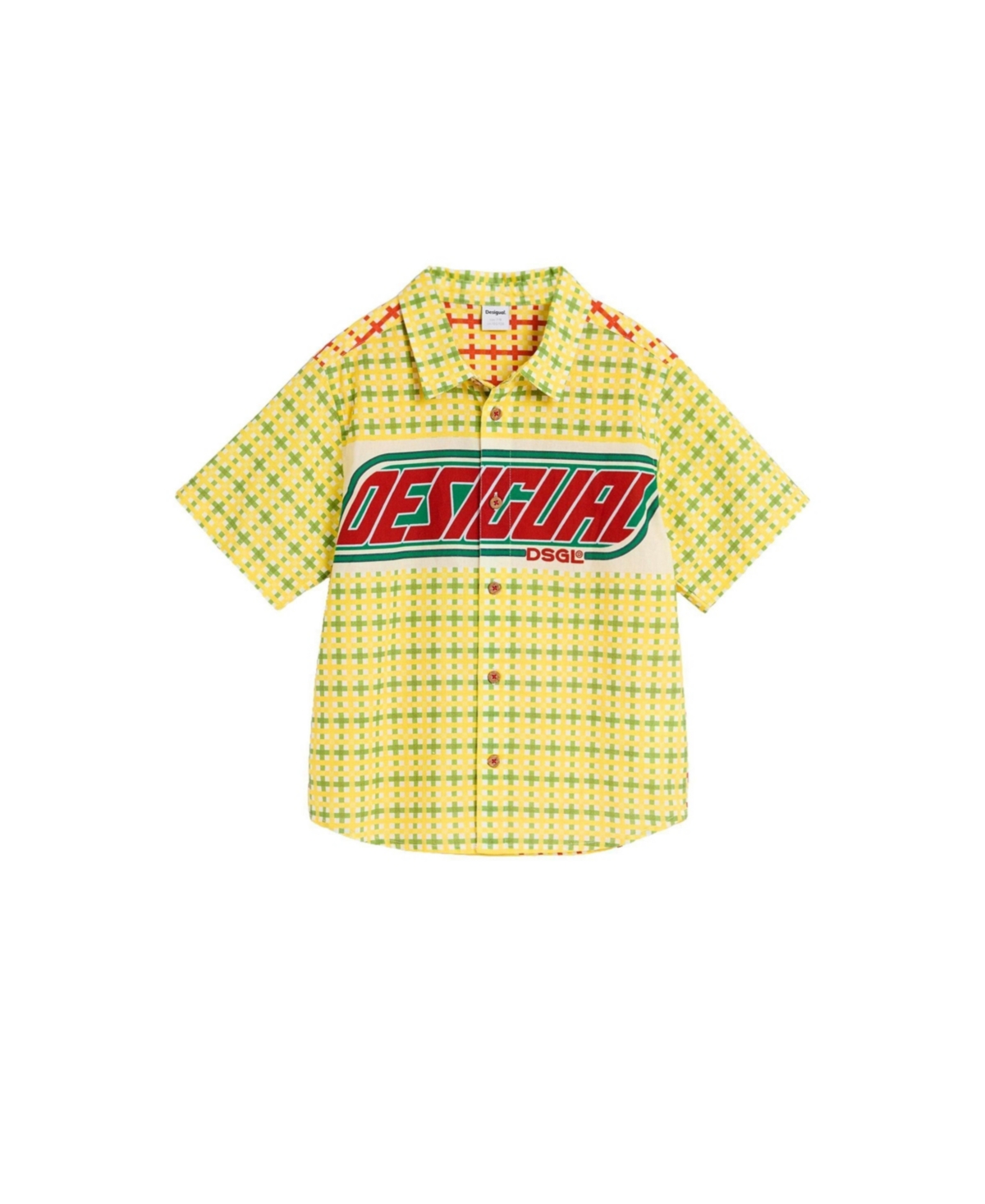 Click here for Desigual Boyss Checked shirt with logo - Yellow prices