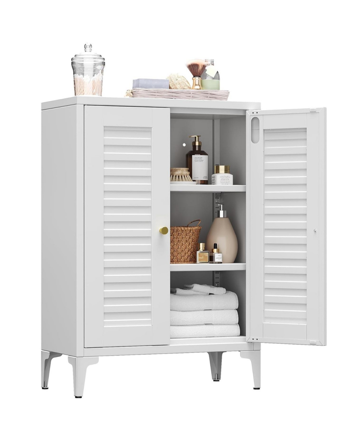 Click here for Boyel Living Metal Bathroom Floor Cabinet w/ Doors... prices
