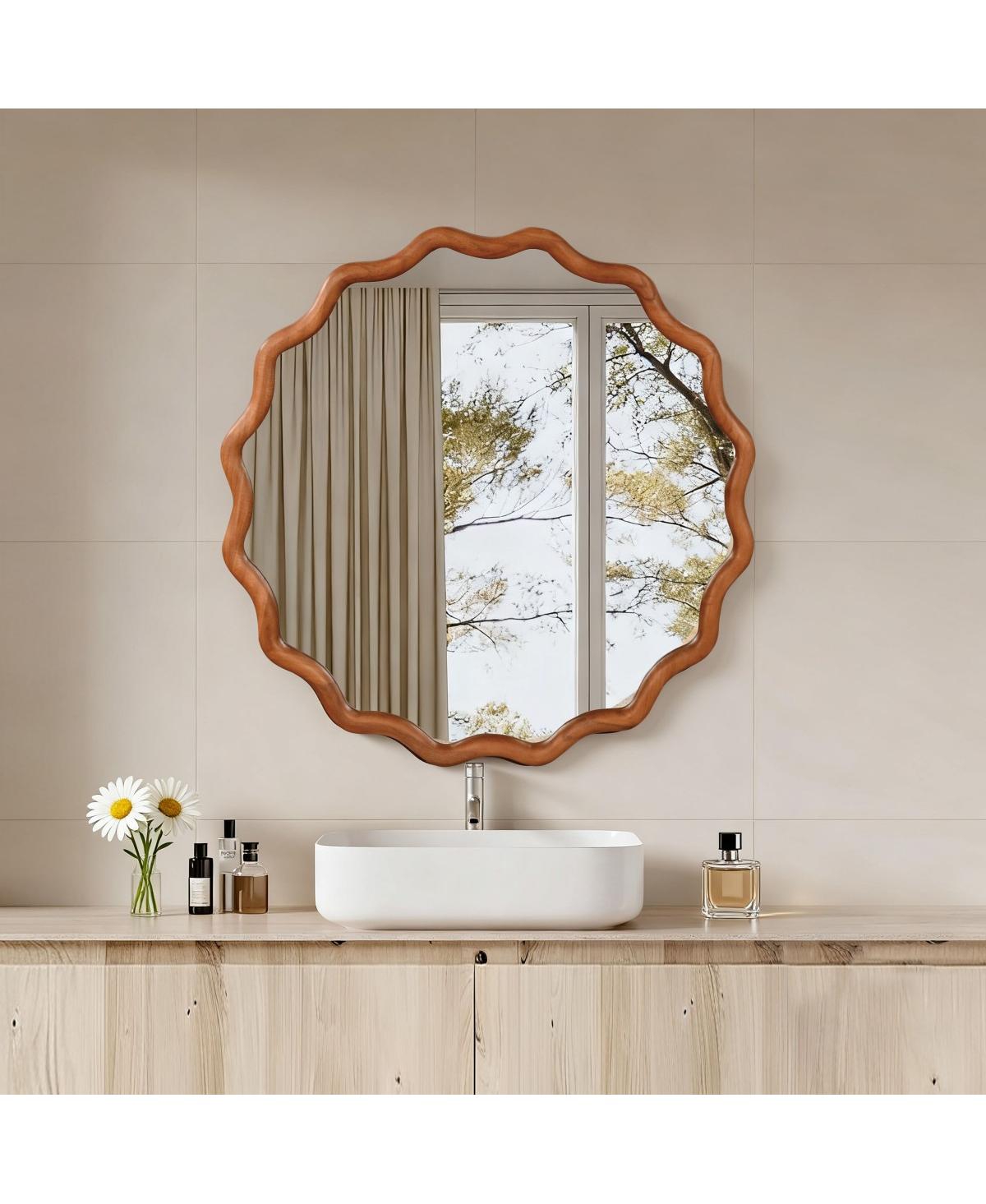 Click here for Laoties Round Wavy Wall Mirror  Modern Decorative... prices