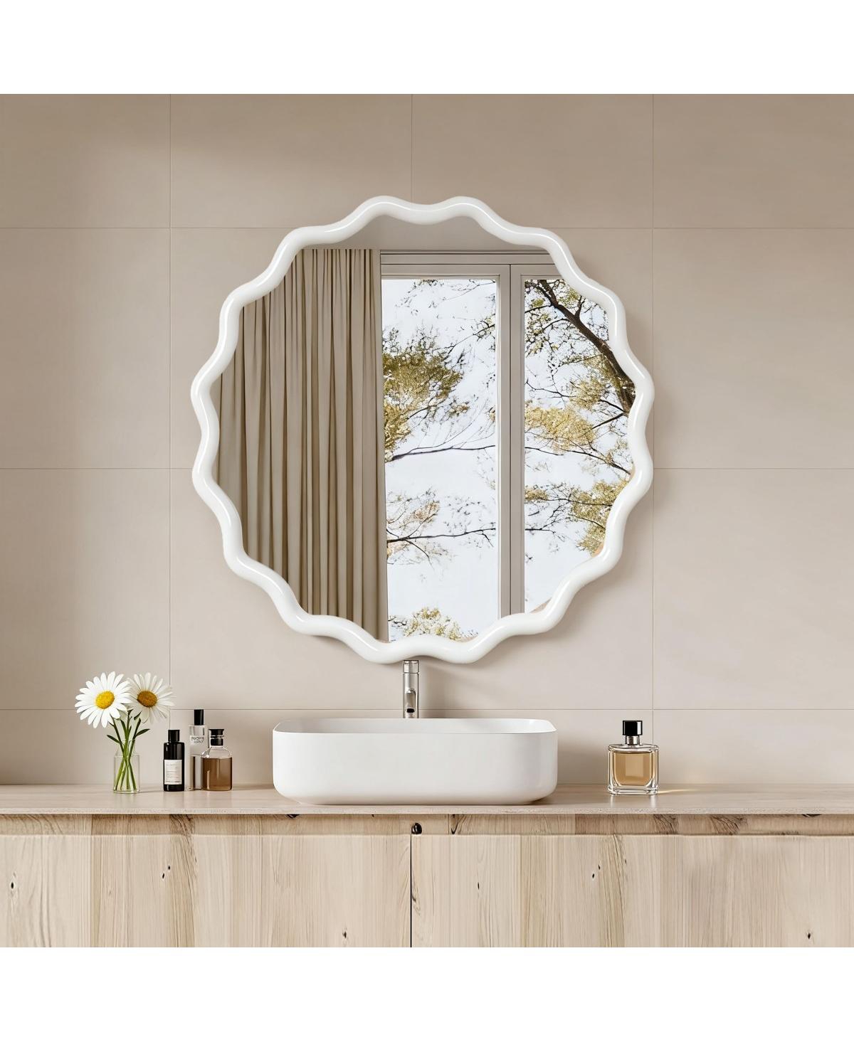 Click here for Laoties Round Wavy Wall Mirror  Modern Decorative... prices