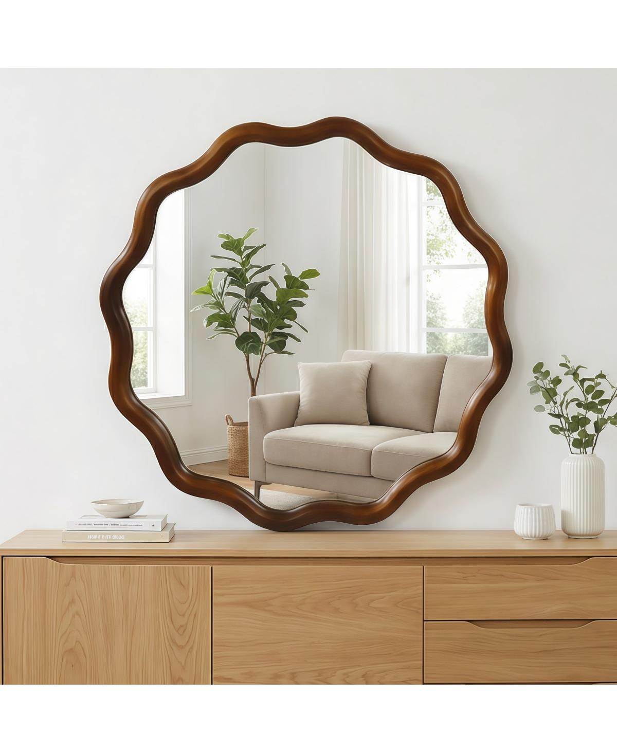 Click here for Laoties Round Wavy Wall Mirror  Modern Decorative... prices