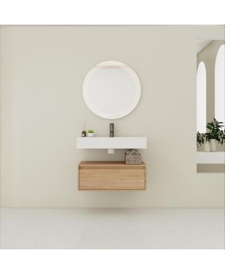 Click here for Sillysis 30 Inch Wall Mounted Bathroom Vanity With... prices