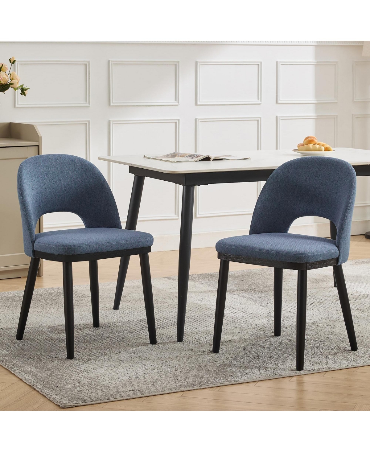 Click here for homfan Set of 2 Wooden Dining Chairs  Upholstered... prices