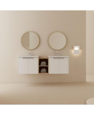Click here for Sillysis 60 Inch Wall Mounted Double Sink Bathroom... prices