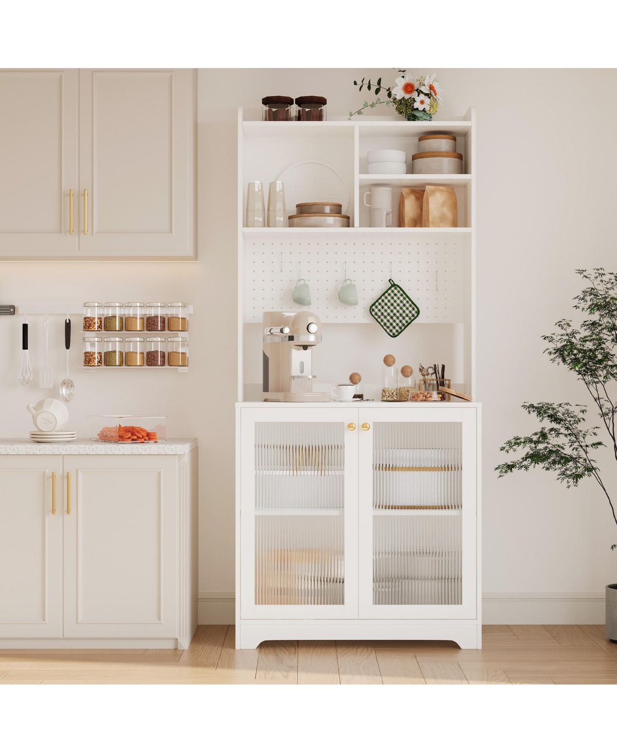 Click here for homfan Freestanding Pantry Hutch  6-Tier Sideboard... prices