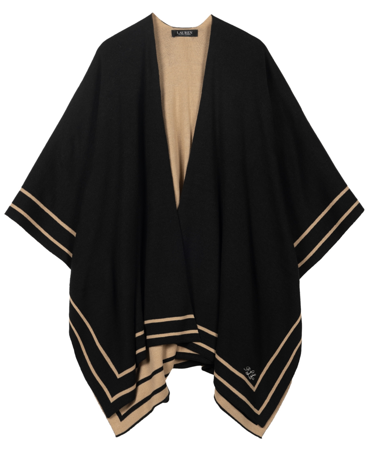 Click here for Lauren Ralph Lauren Reversible Border Stripe Ruana... prices
