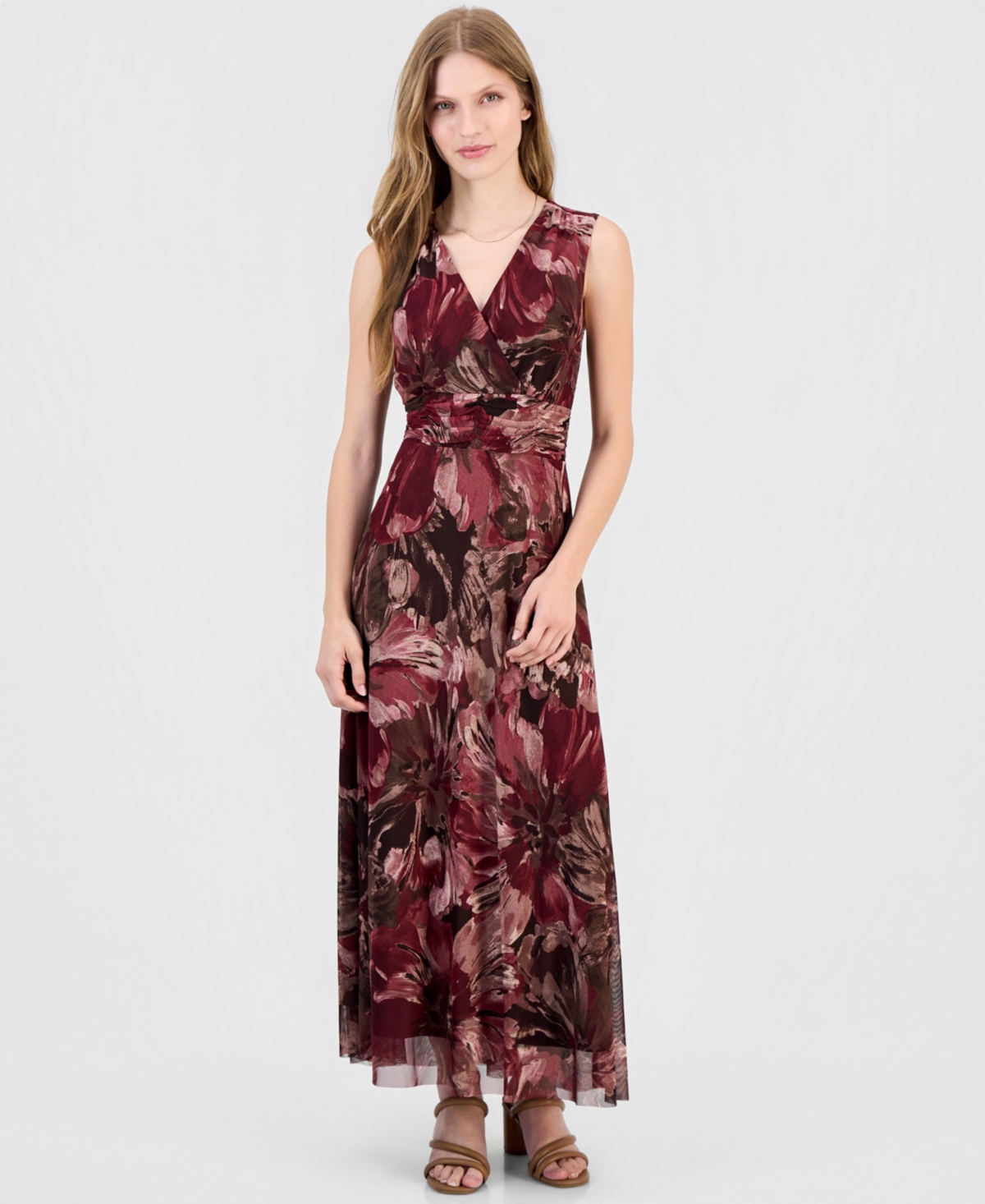 Click here for Robbie Bee Womens Printed Surplice-Neck Maxi Dress... prices