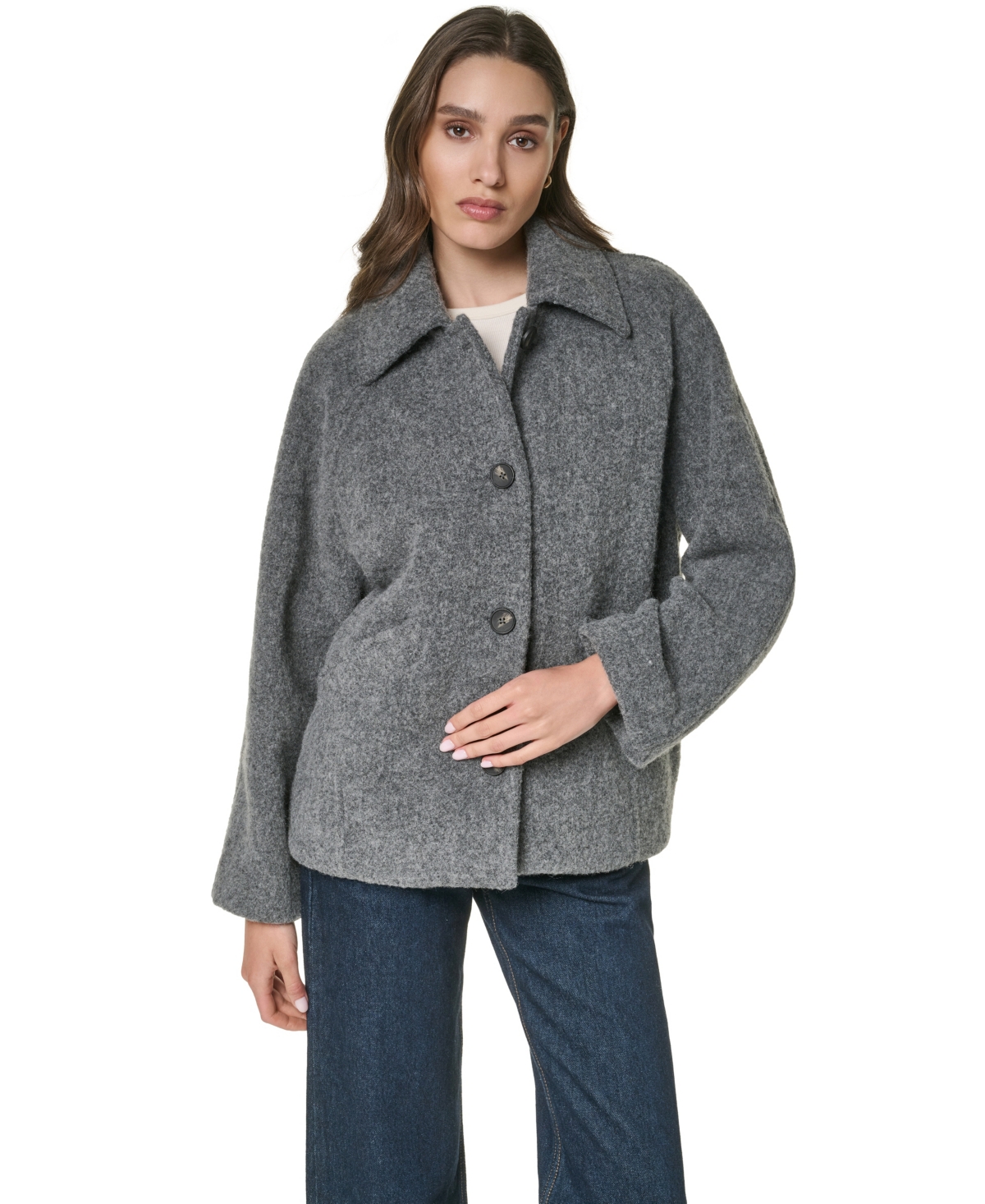 Click here for Levis Womens Short A-Line Shacket - Heather Grey prices