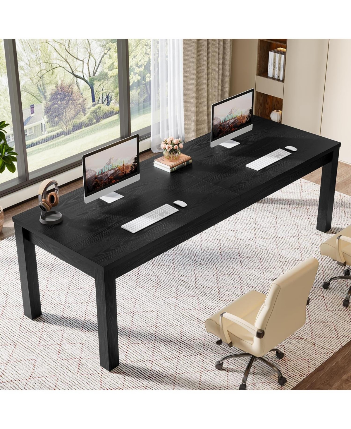 Click here for Tribesigns Solid Wood Extra Long Desk 2-Person Des... prices