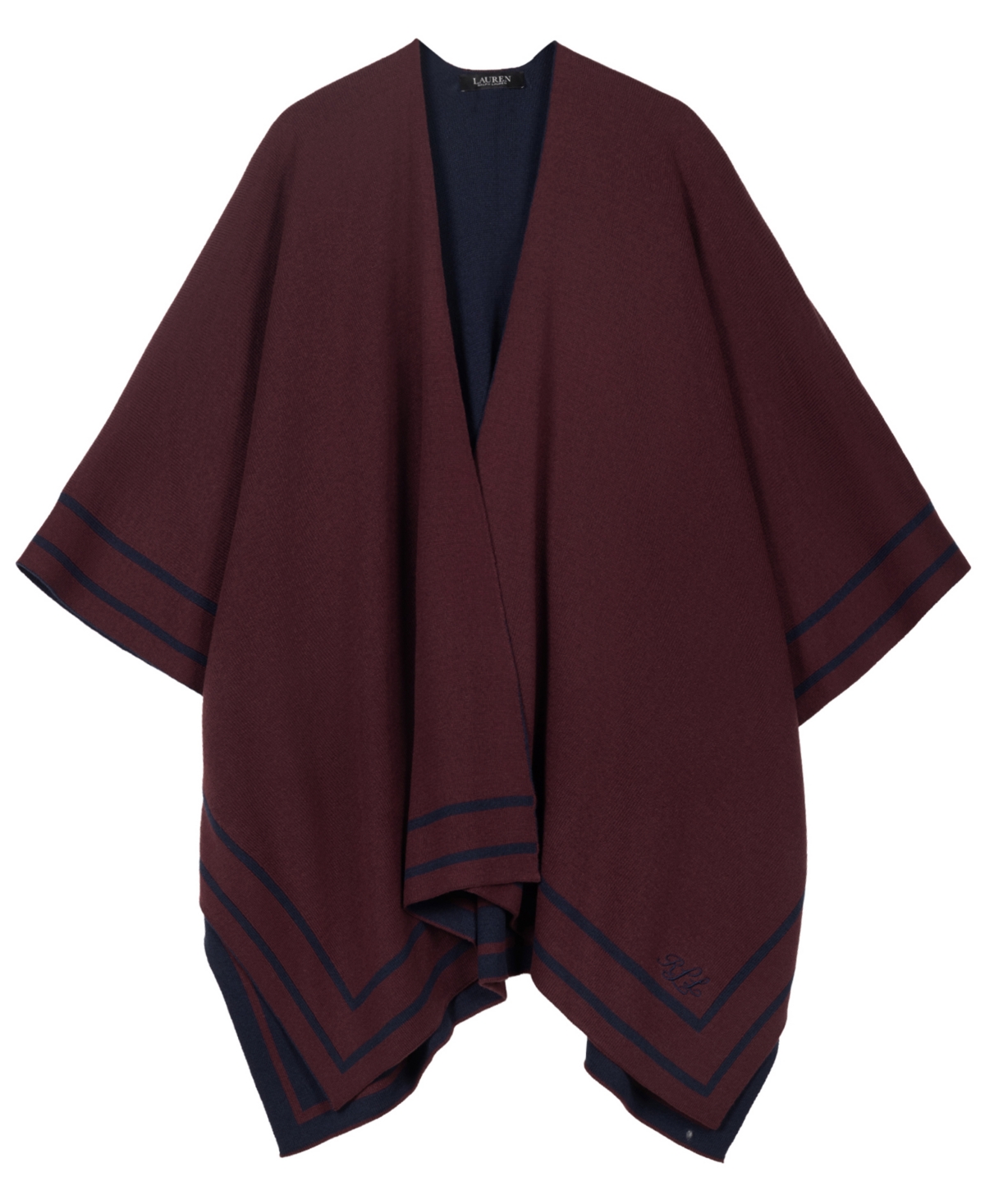 Click here for Lauren Ralph Lauren Reversible Border Stripe Ruana... prices