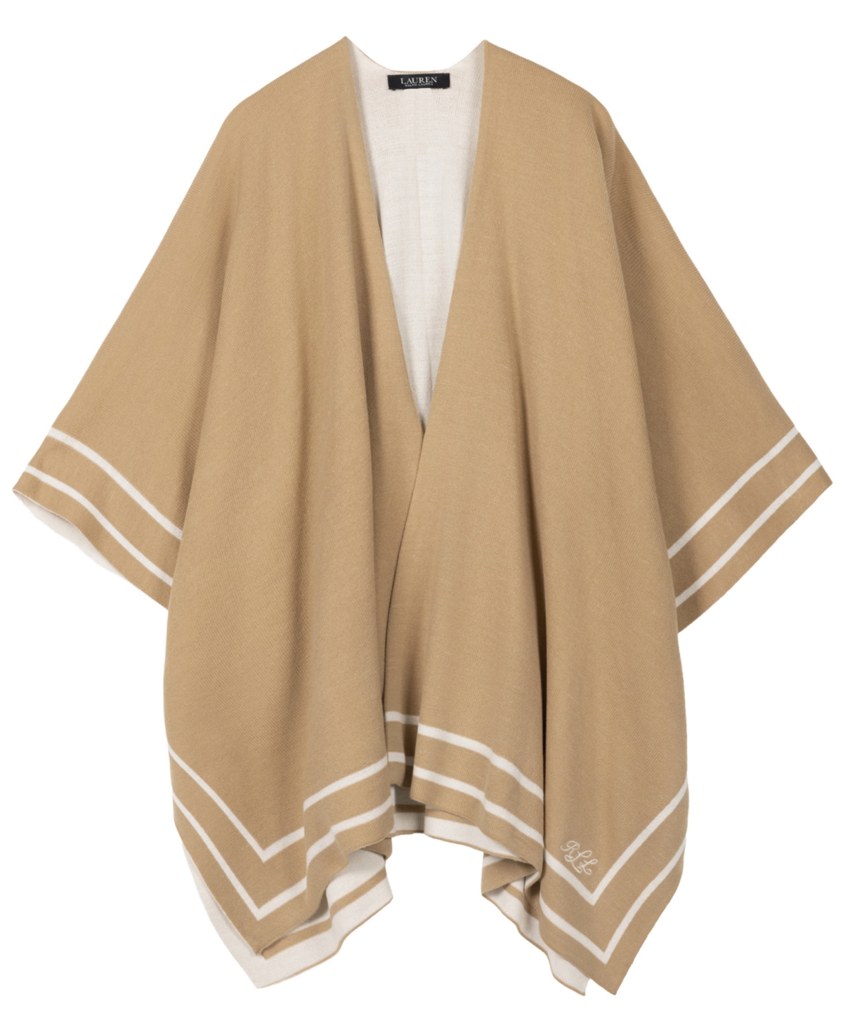 Click here for Lauren Ralph Lauren Reversible Border Stripe Ruana... prices