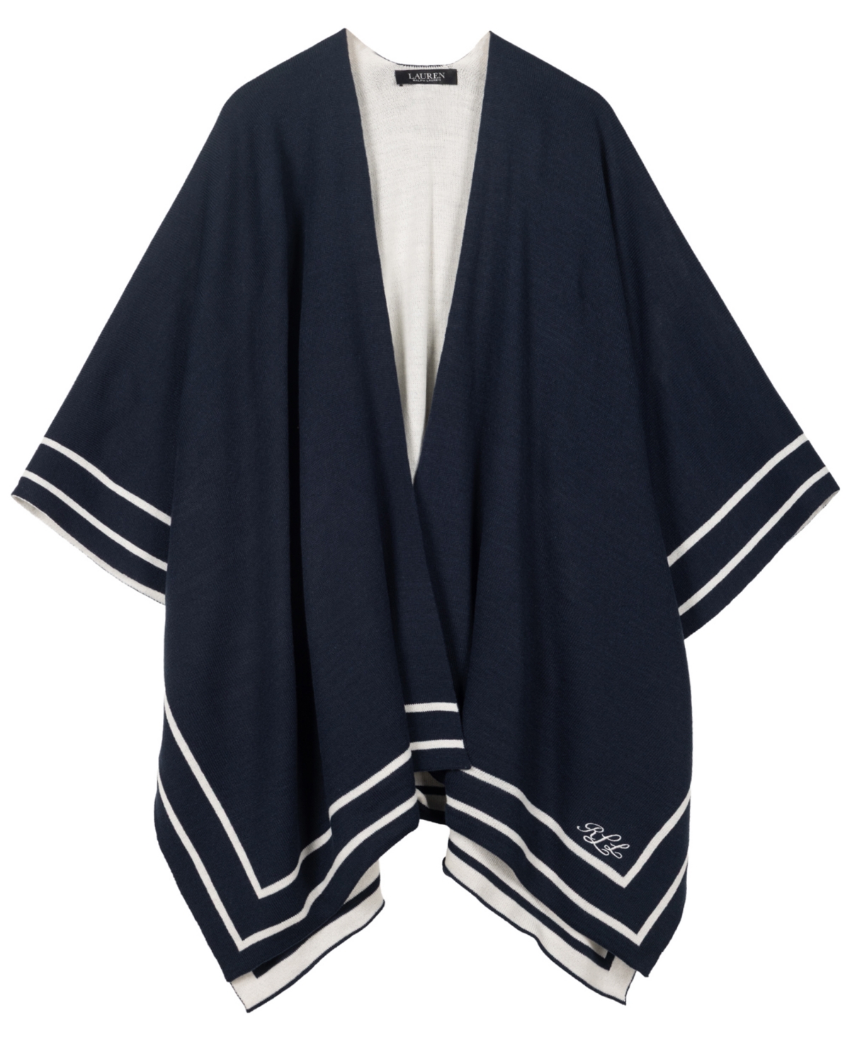 Click here for Lauren Ralph Lauren Reversible Border Stripe Ruana... prices