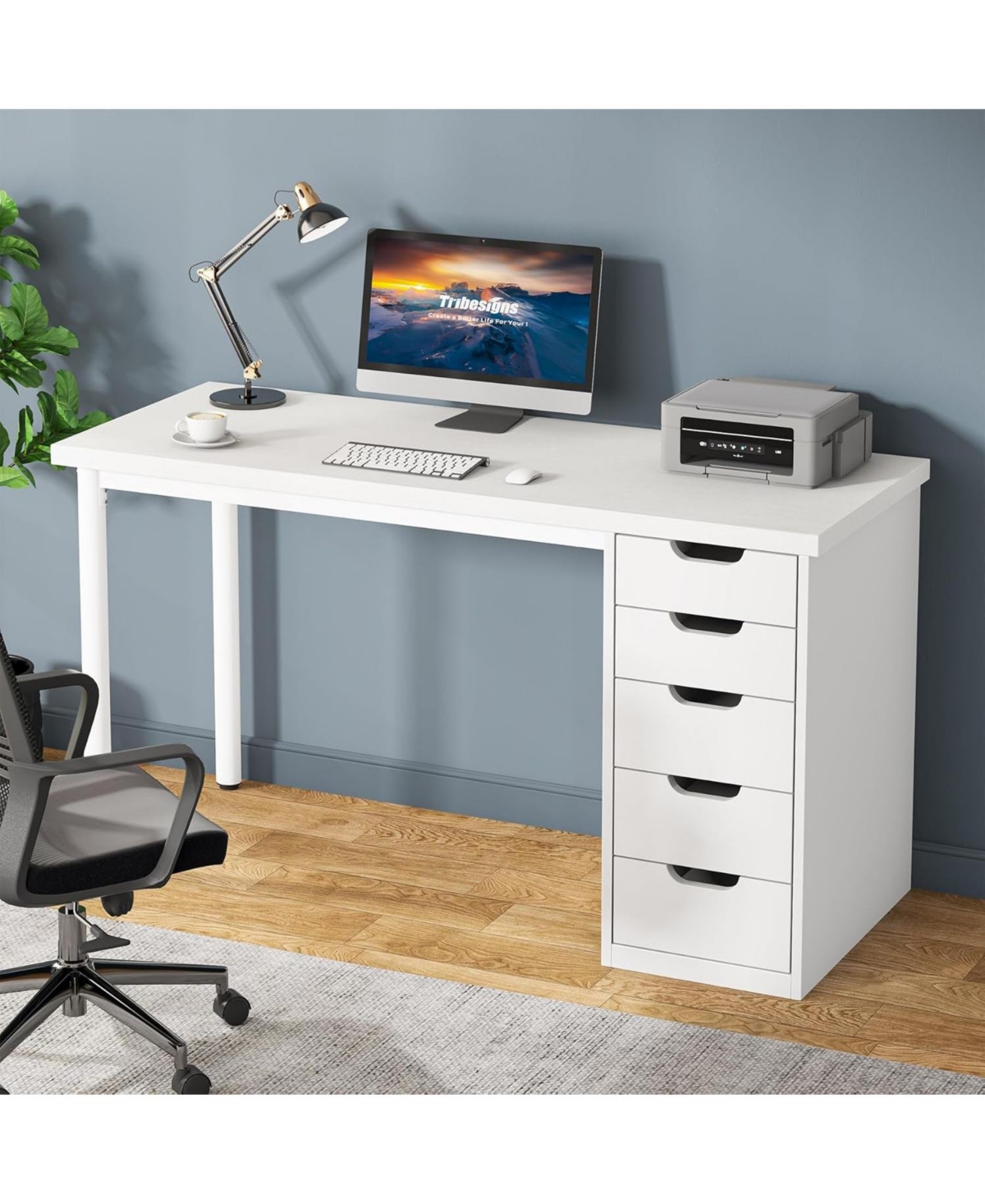 Click here for Tribesigns Computer Desk with 5 Drawers  Home Offi... prices