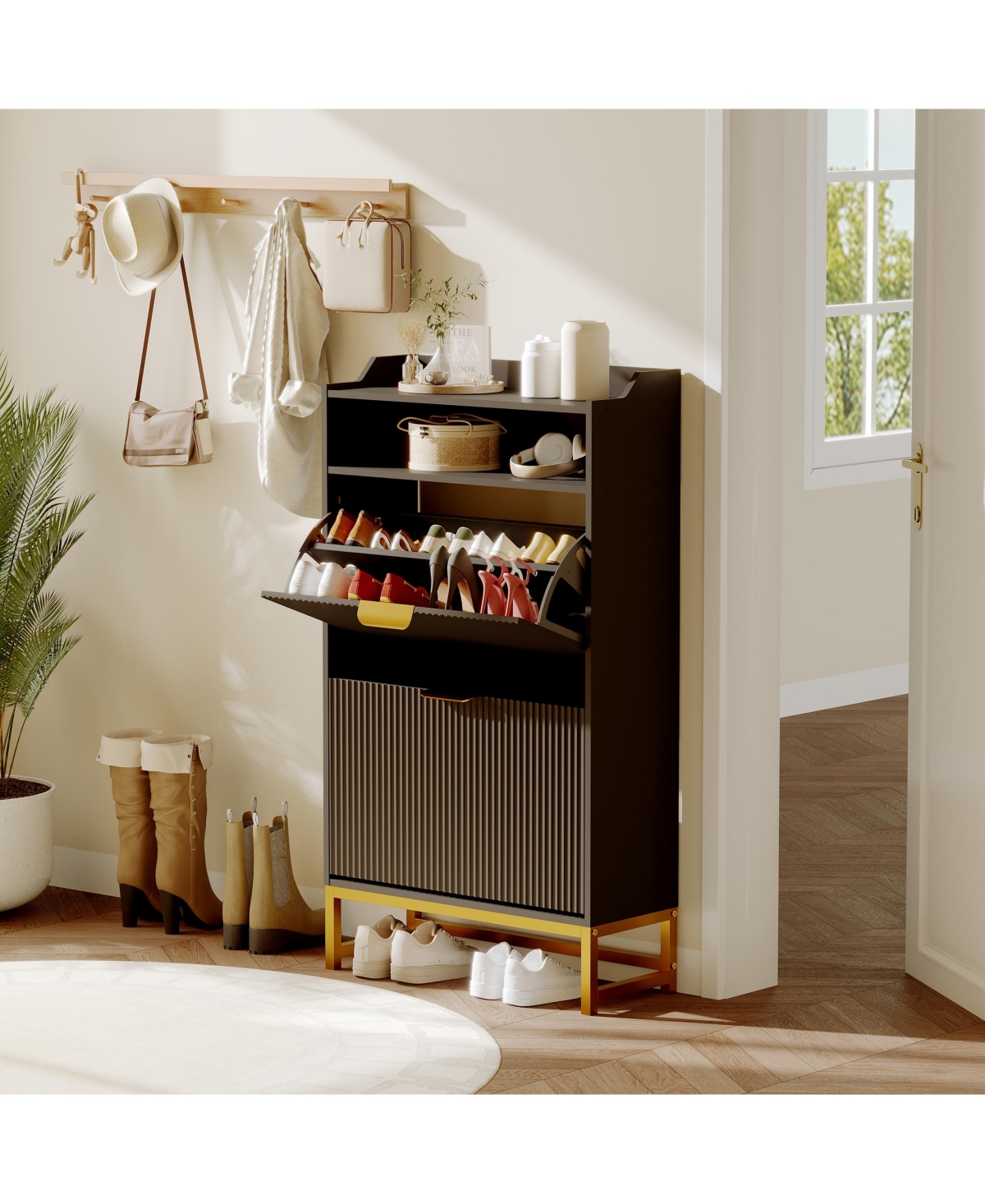Click here for Shoe Storage Cabinet for Entryway with 2 Flip Draw... prices