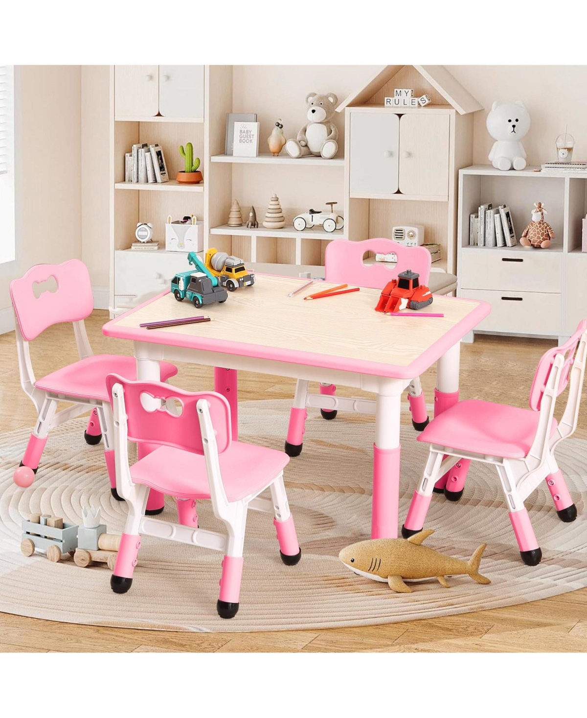 Click here for homfan Adjustable Kids Table and 4 Chairs Set  31.... prices