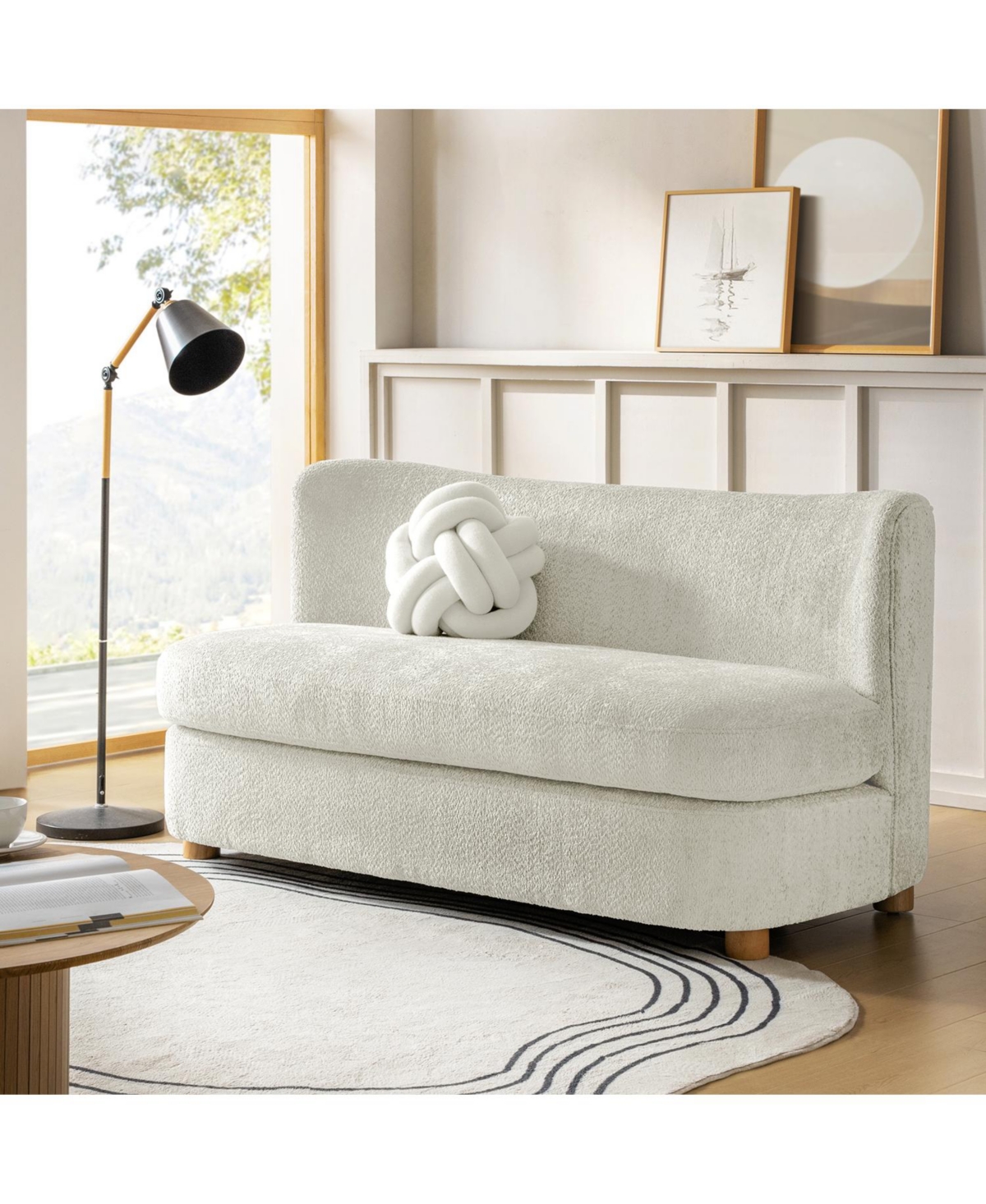 Click here for Hulala Home Pearce 63 Modern Upholstered Boucle Cu... prices