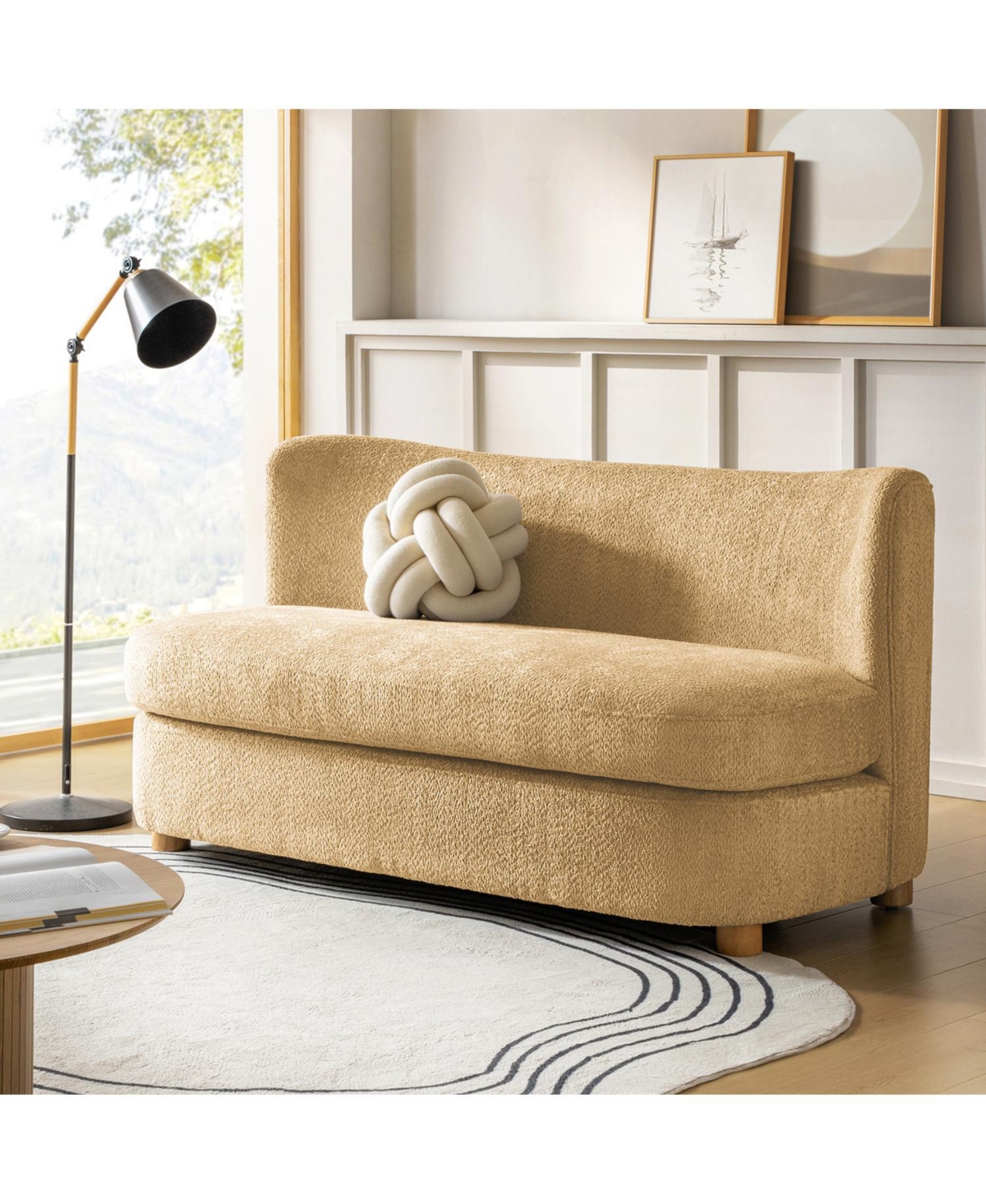 Click here for Hulala Home Pearce 63 Modern Upholstered Boucle Cu... prices