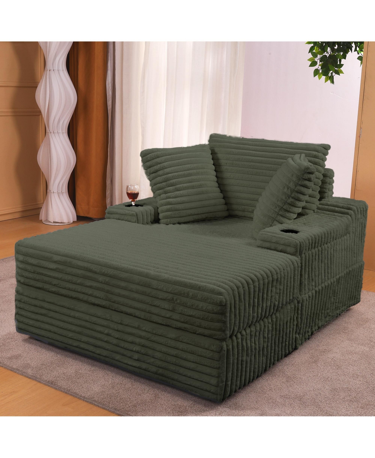 Click here for homfan Oversized Corduroy Chaise Lounge Chair with... prices