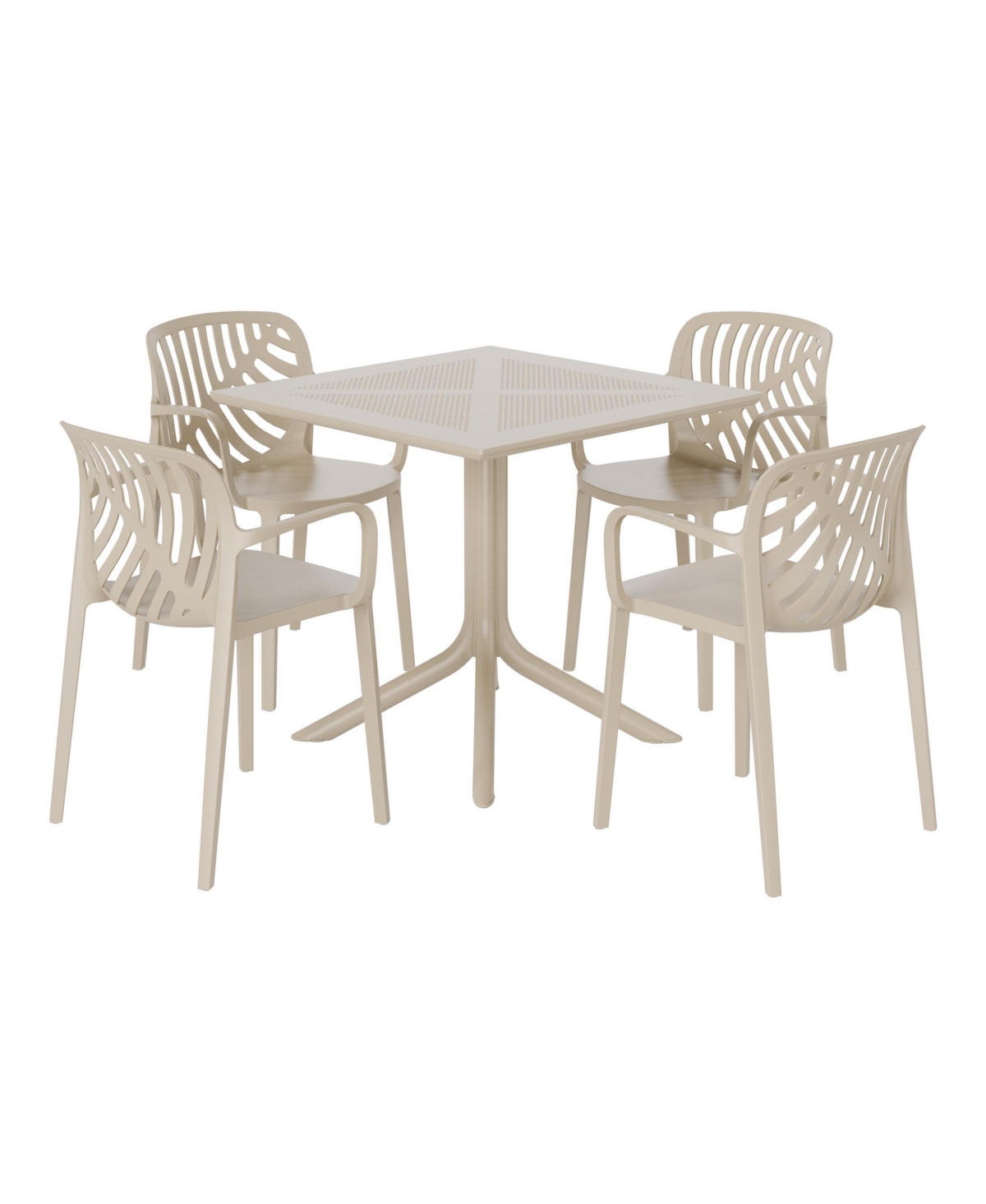 Click here for 5-Piece Outdoor Resin Square Patio Dining Table Se... prices