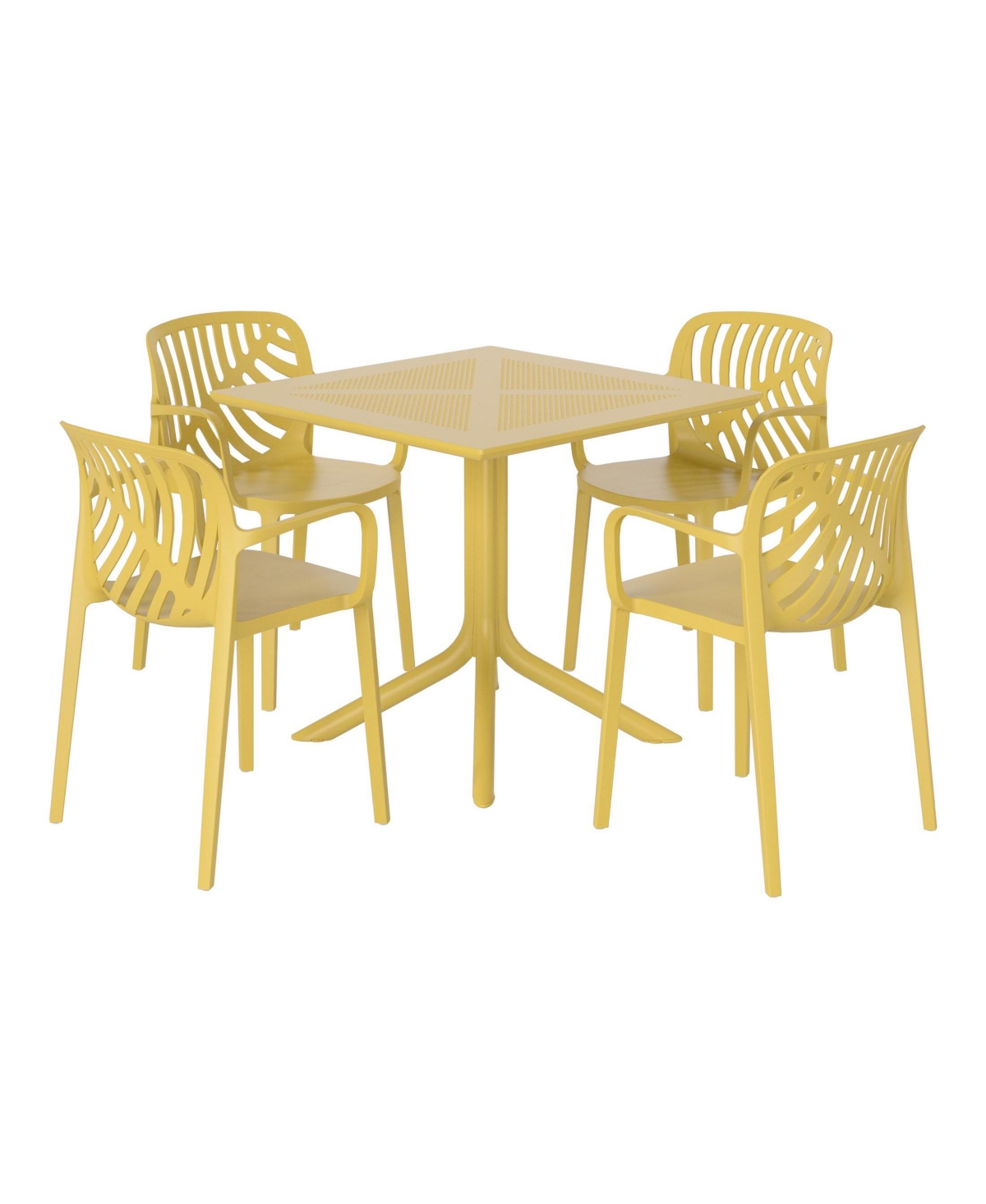 Click here for 5-Piece Outdoor Resin Square Patio Dining Table Se... prices