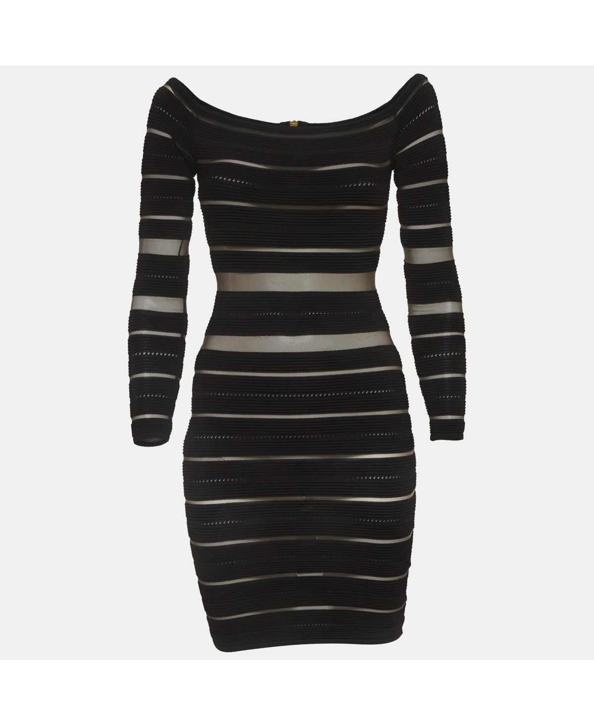 Click here for Pre-Owned Balmain Womens Sheer Striped Off-Shoulde... prices