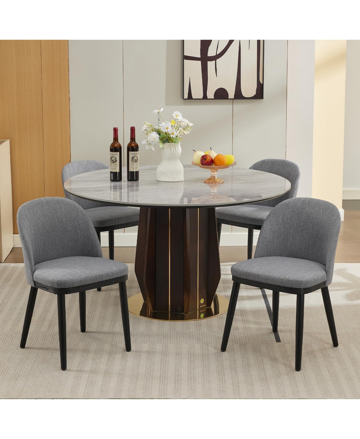 Click here for homfan Upholstered Dining Chairs Set of 4  Modern... prices
