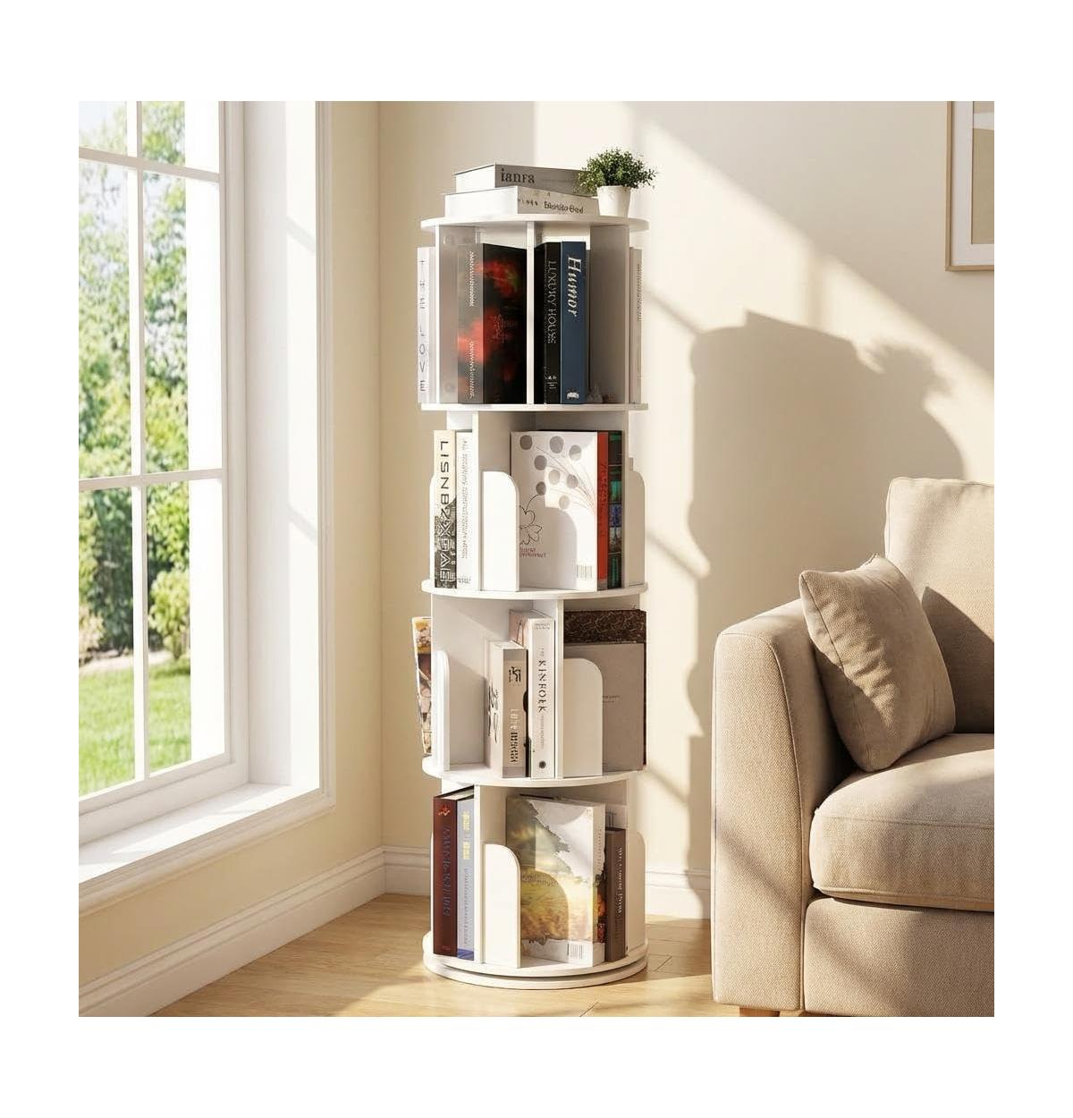 Click here for gaomon 4 Tier Rotating Bookshelf Tower  360 Degree... prices