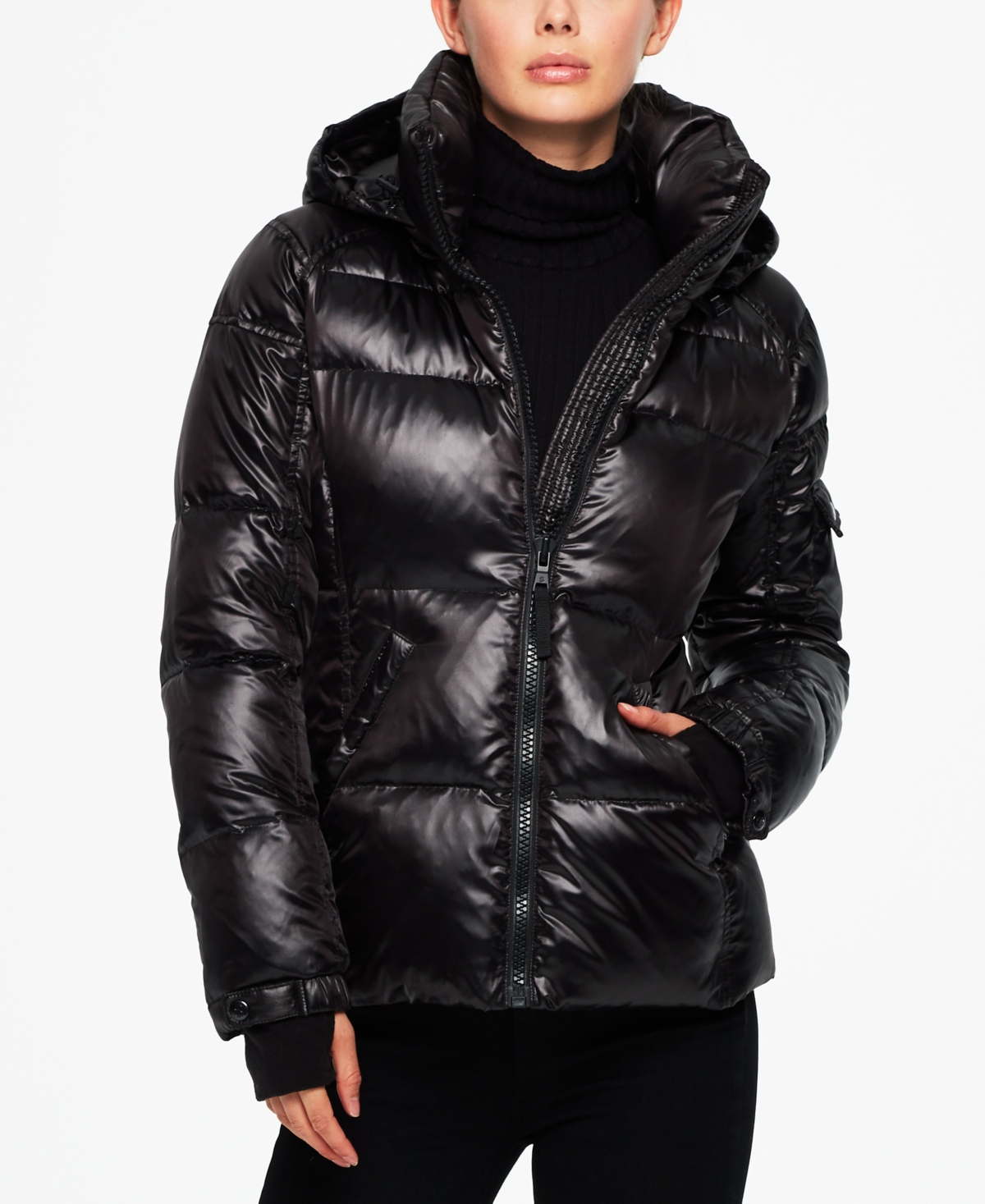Click here for S13 Womens Kylie Hooded Water-Resistant Puffer Coa... prices