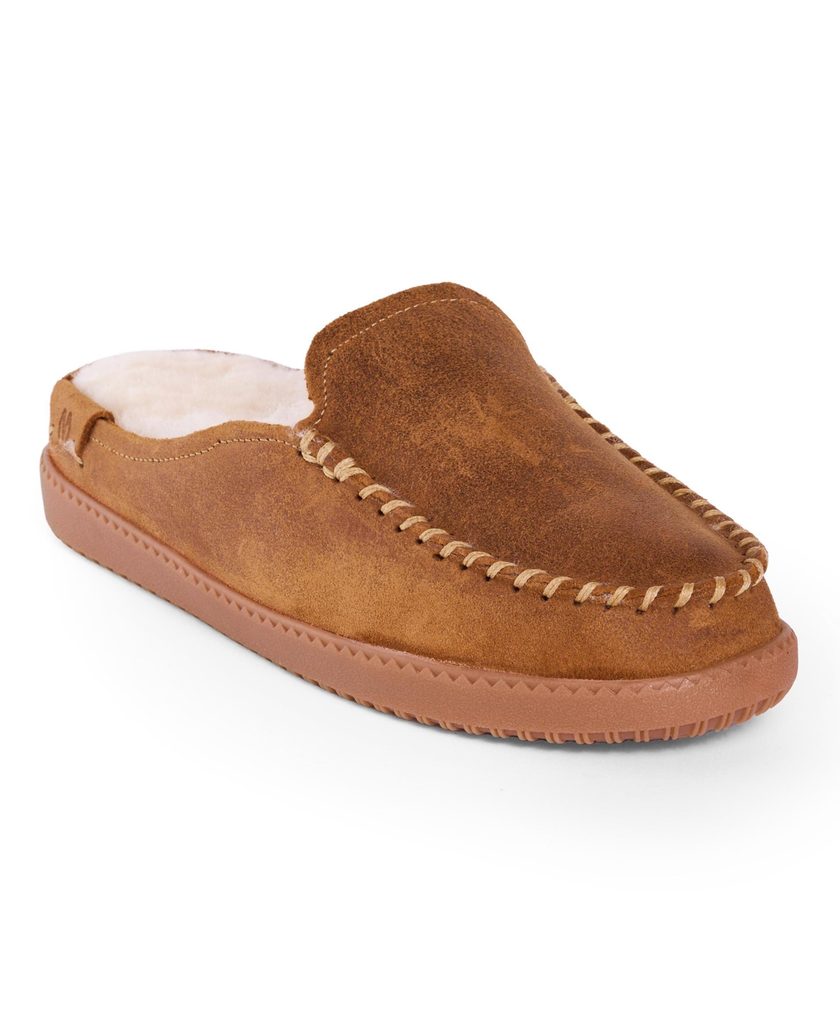 Click here for Minnetonka Mens Birch Suede Sheepskin Slippers - B... prices