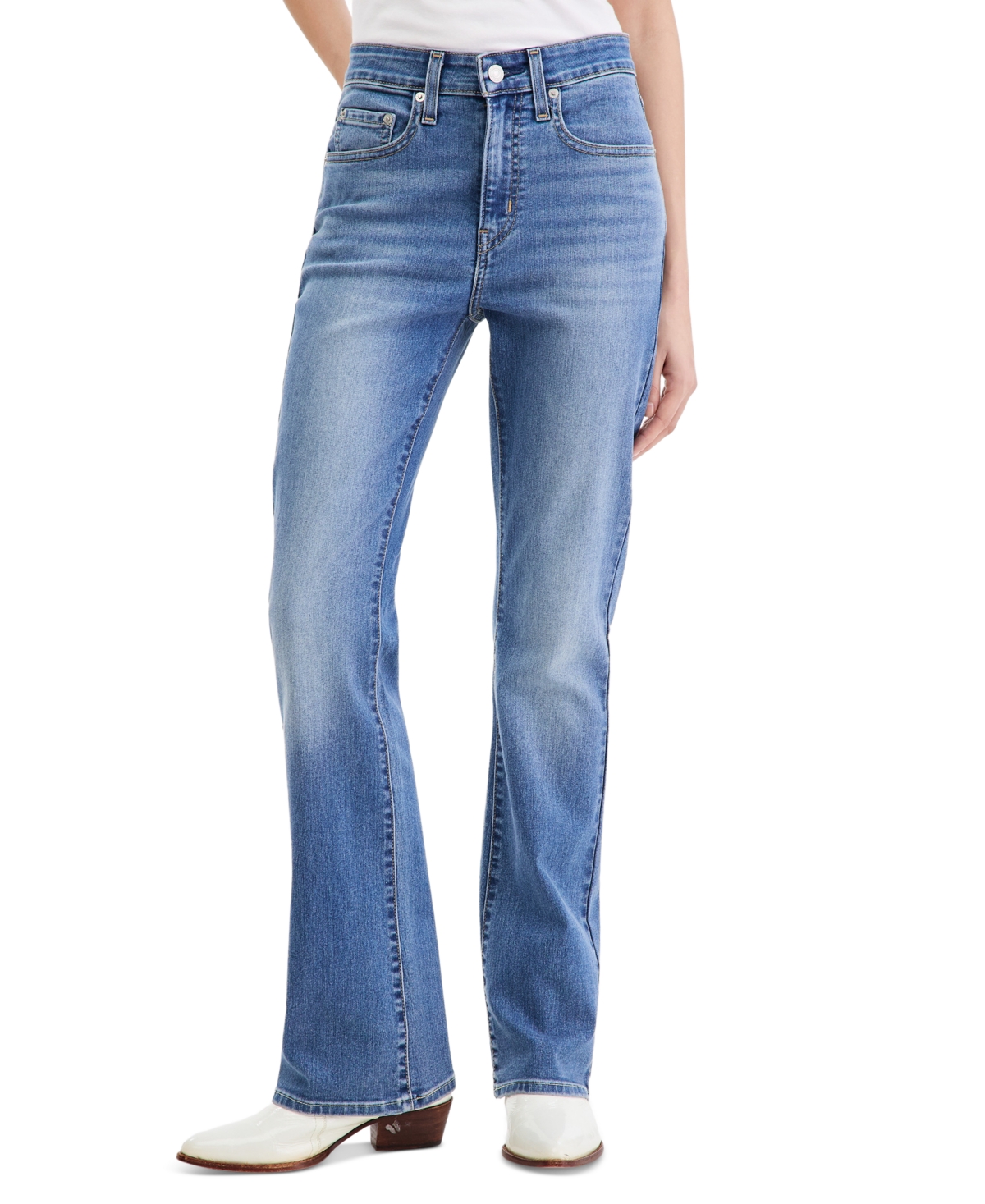 Click here for Levis 725 High-Waist Classic Stretch Bootcut Jeans... prices