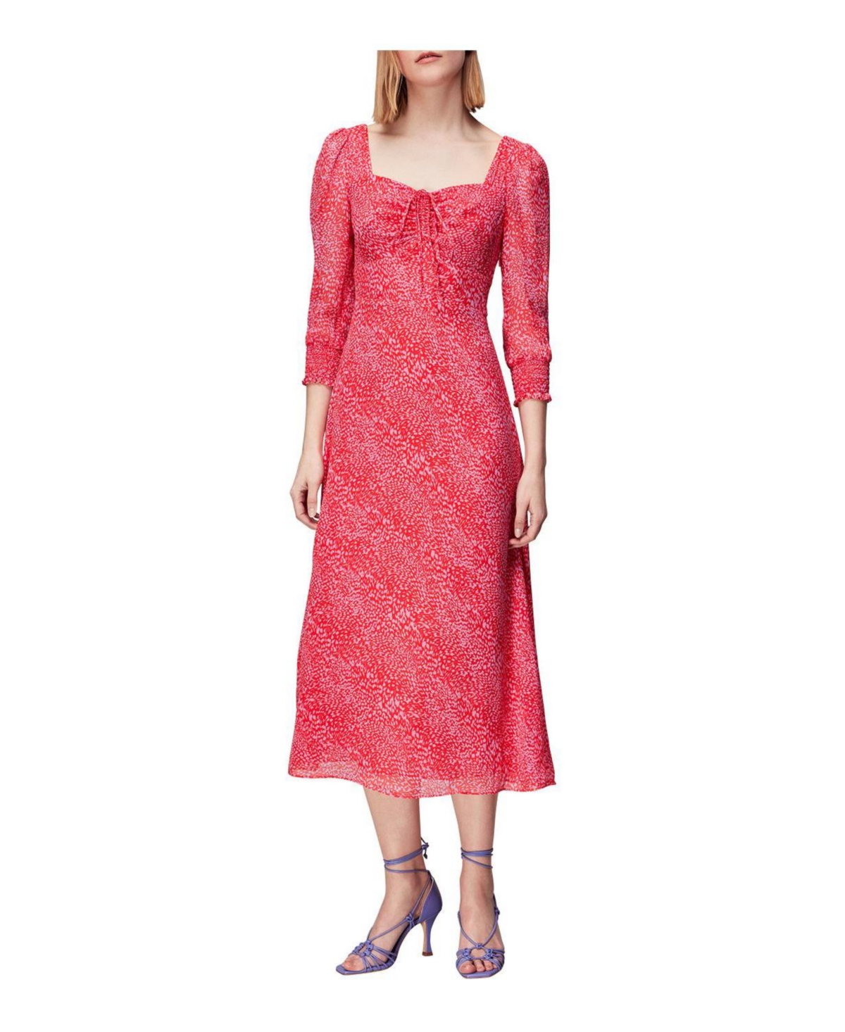 Click here for Whistles Womens Diagonal Leopard Midi Dress - Pink... prices