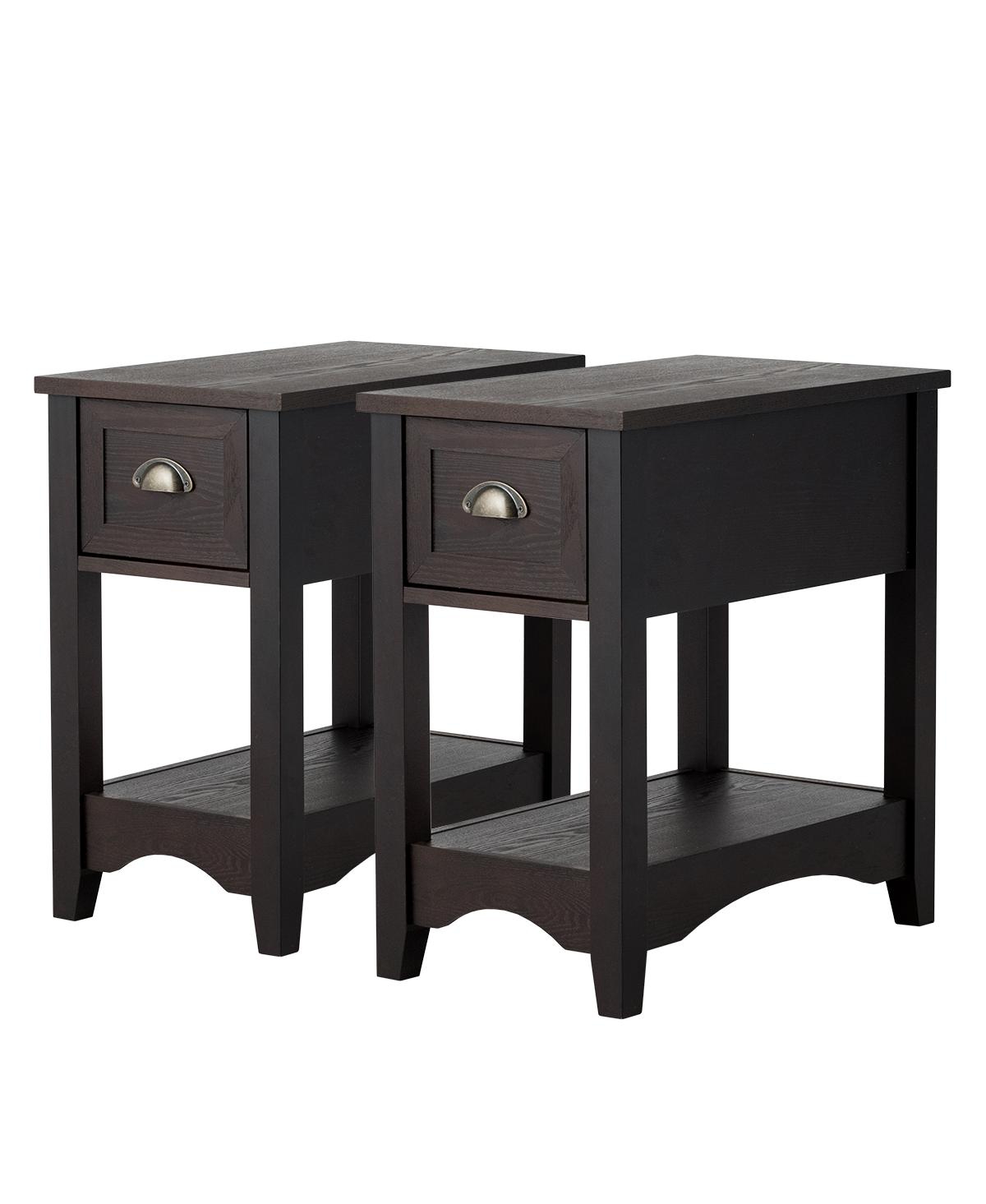 Click here for Gouun 2 Pieces Retro Narrow Tiered End Table with... prices