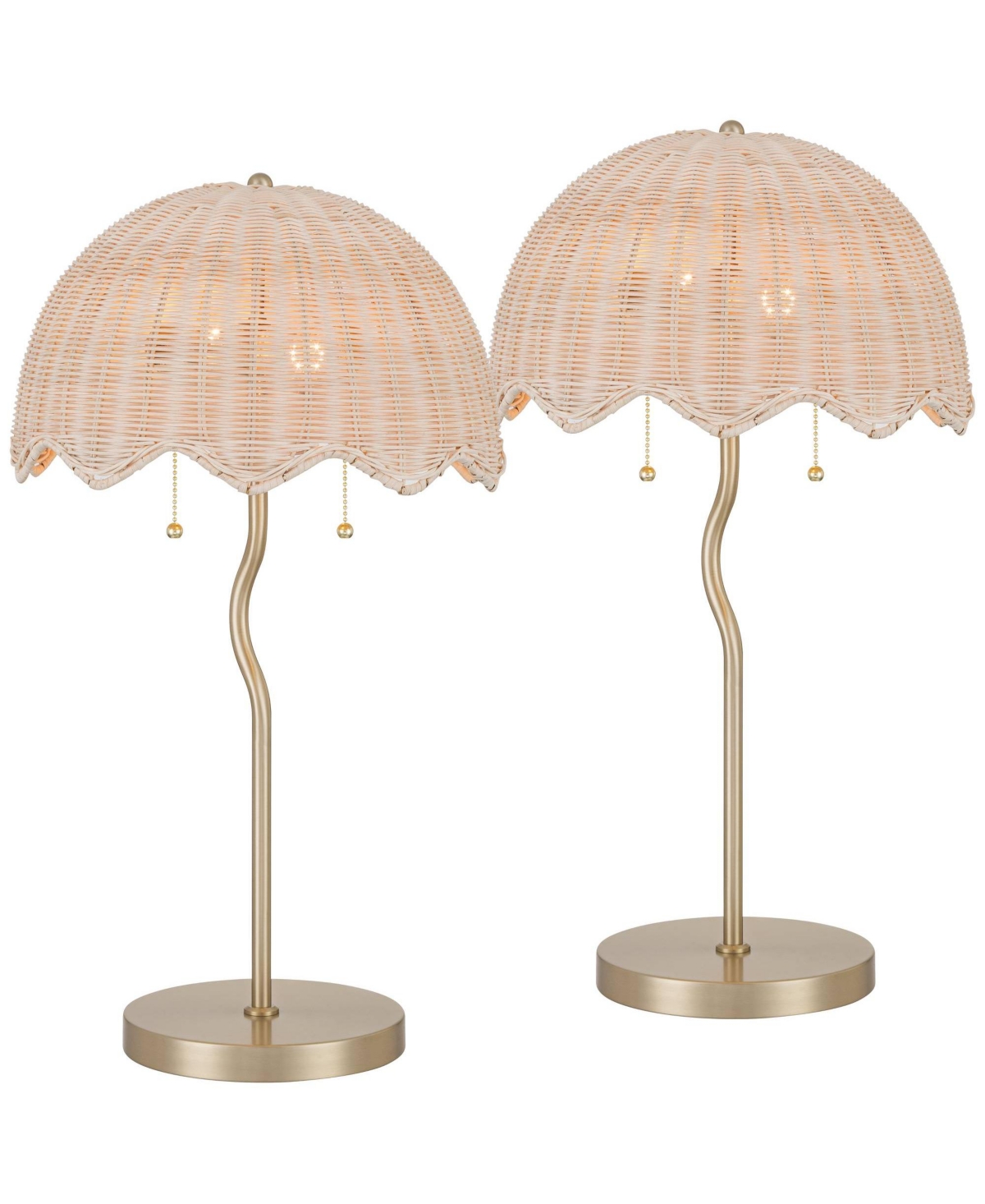 Click here for Possini Euro Design Brella 24 1/4H Rattan 2-Light... prices