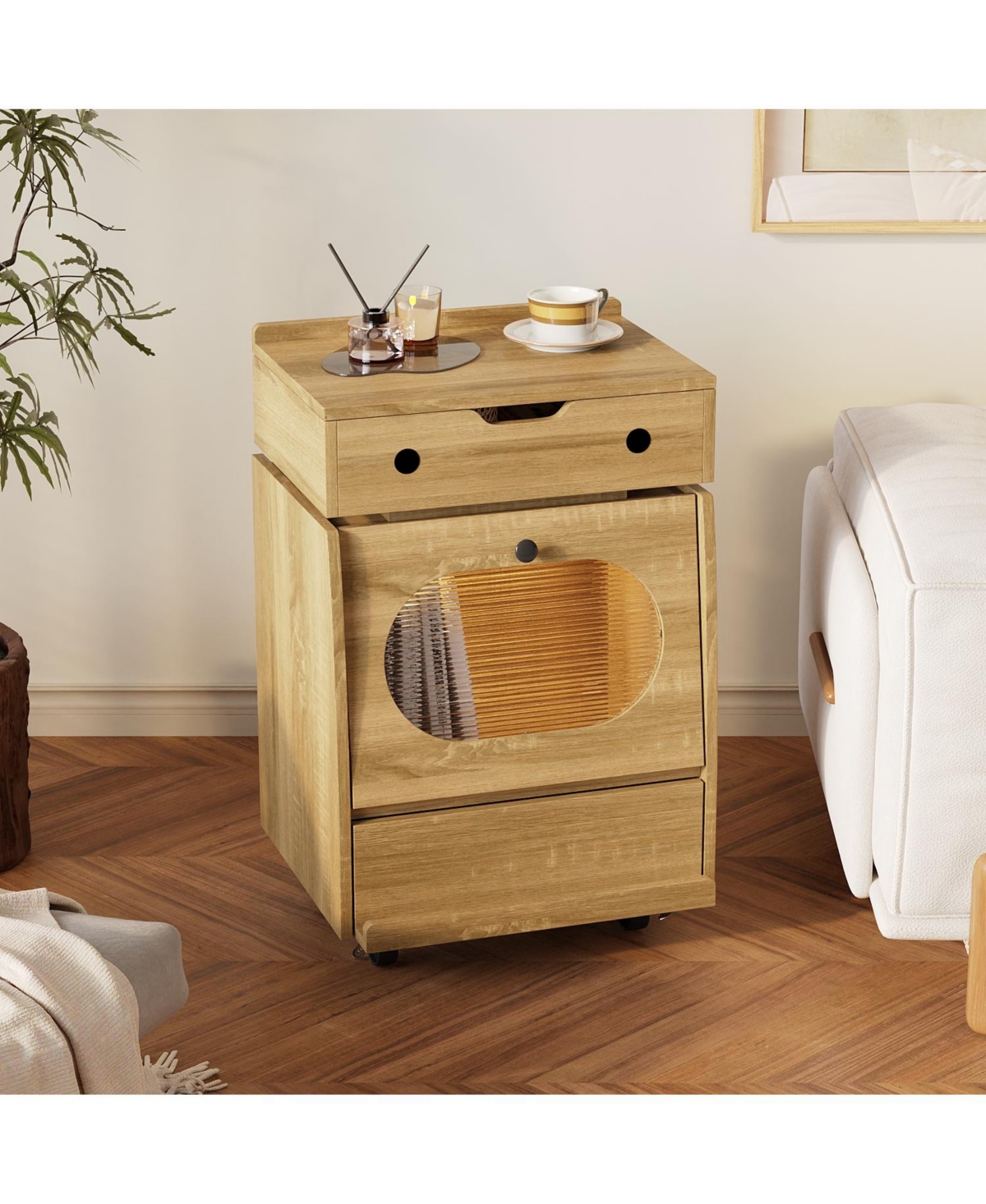 Click here for Homsee Robot Nightstand with Touch Light - 19-Inch... prices