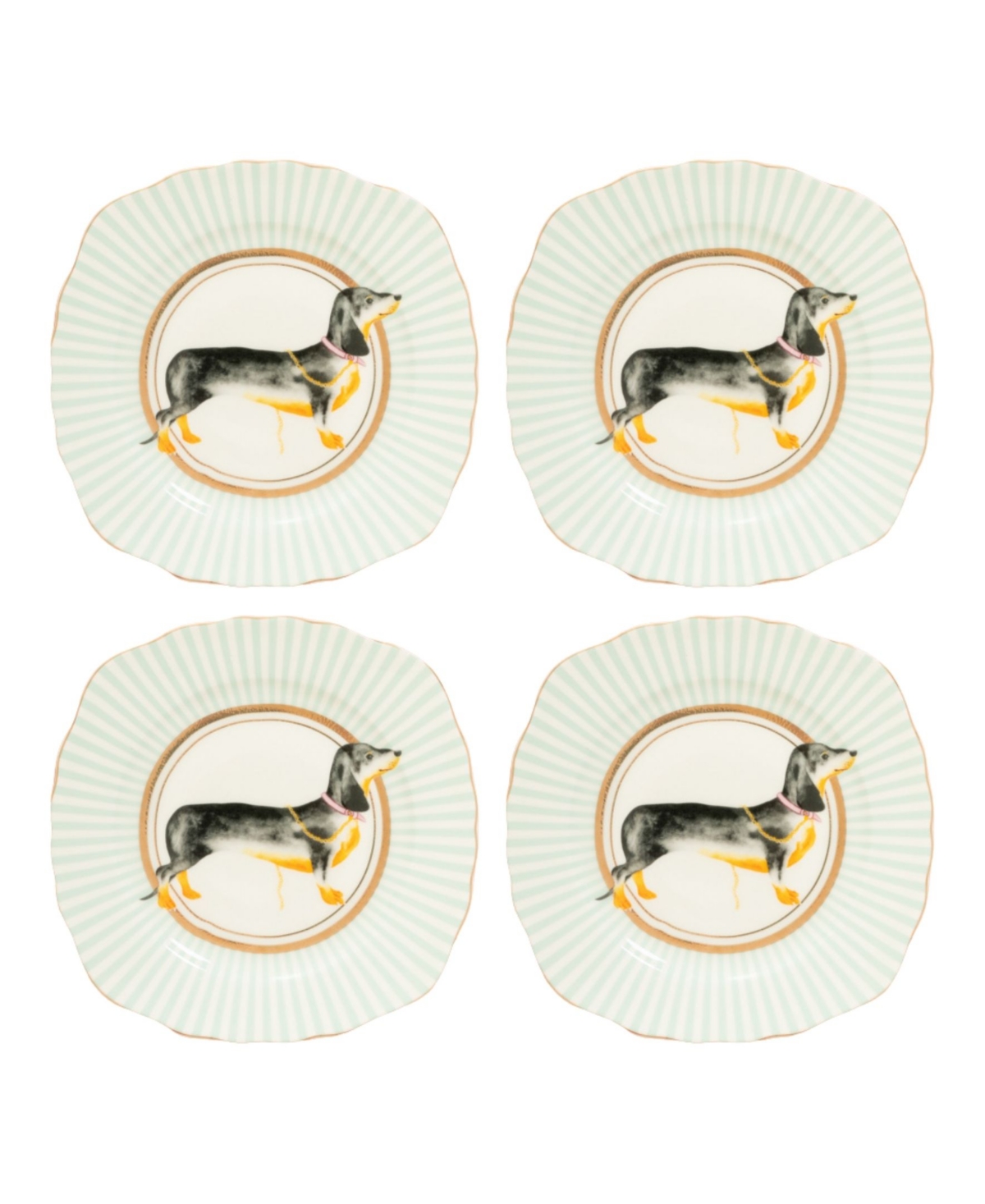 Click here for Yvonne Ellen Dog Cake Plates  Set of 4 - Multi prices