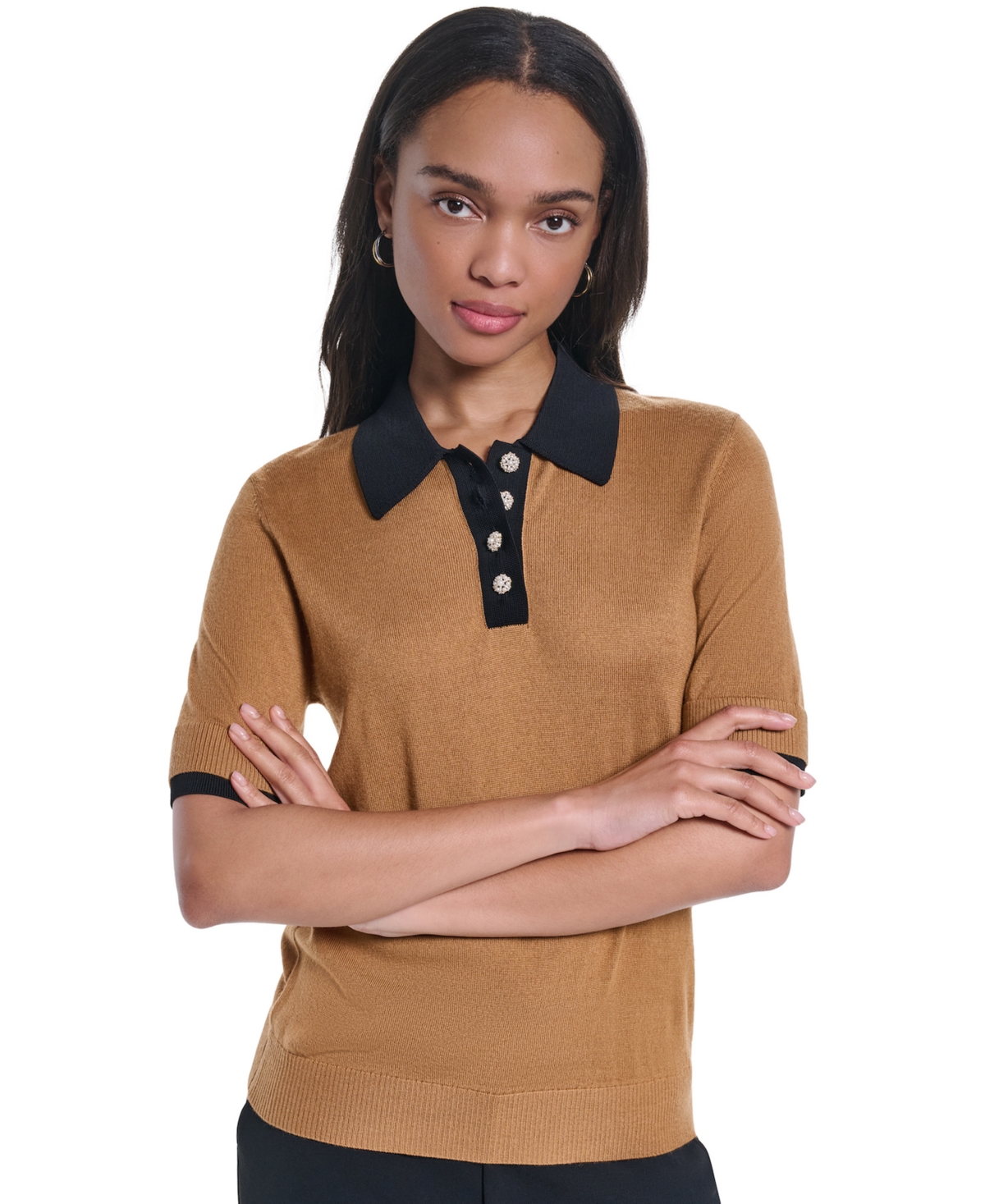 Click here for Karl Lagerfeld Paris Petite Johnny Collar Sweater... prices