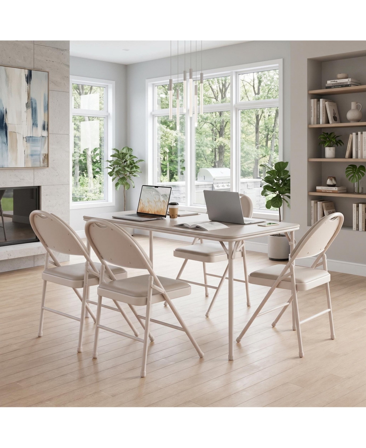 Click here for homfan 4 Pack Pu Leather Cushioned Folding Chairs... prices