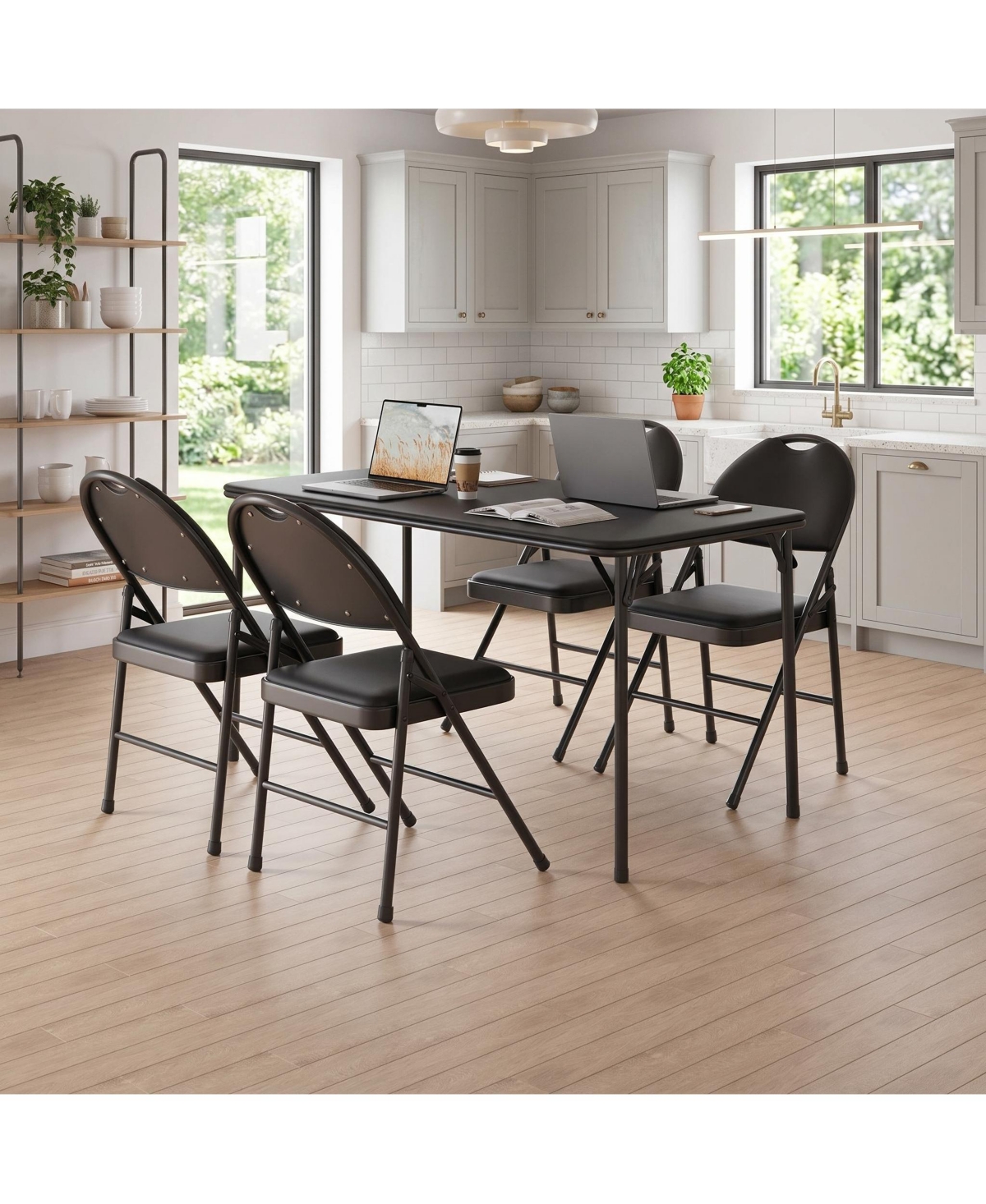 Click here for homfan 4 Pack Pu Leather Cushioned Folding Chairs... prices
